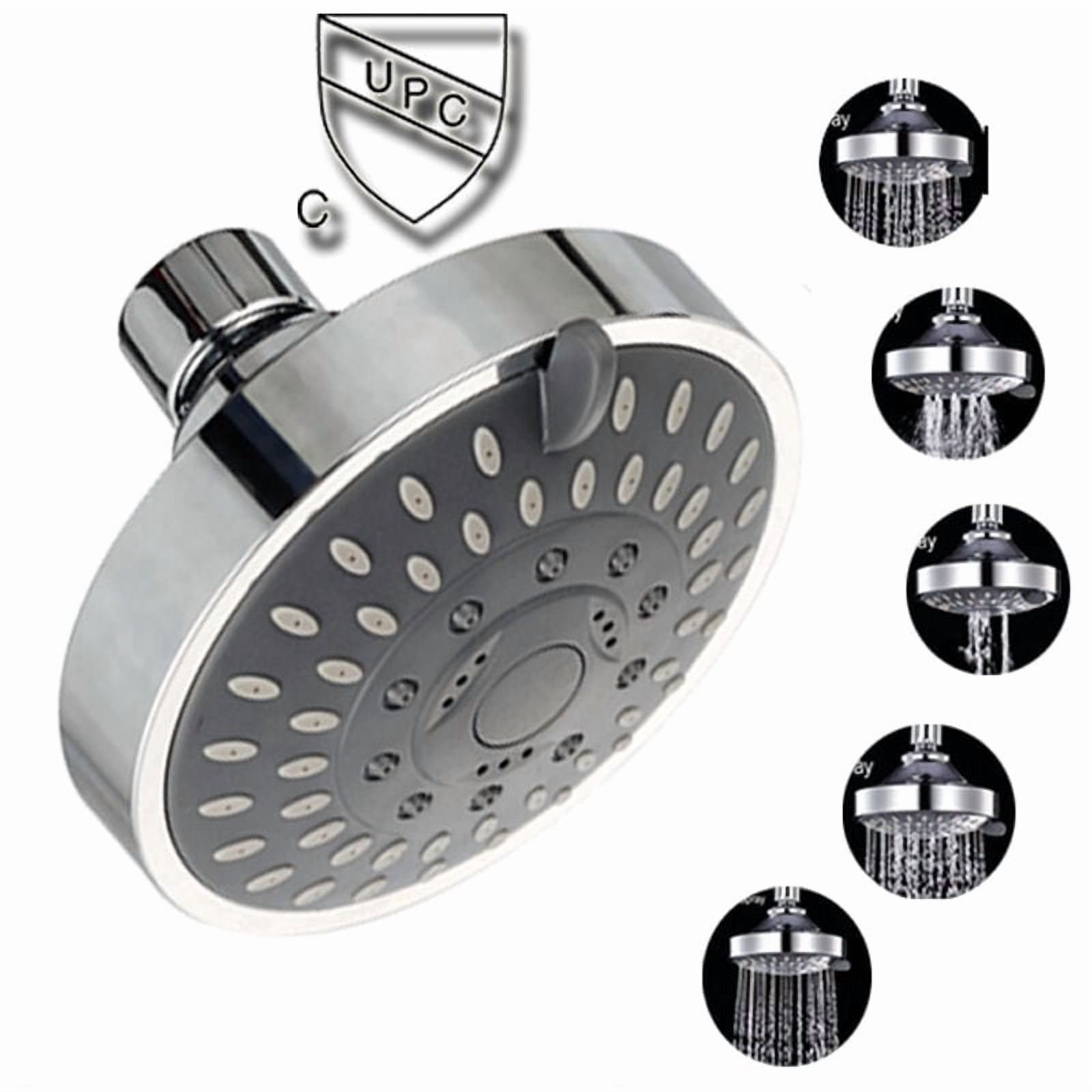 Adjustable chrome shower head, round steel rain shower head mirror face ...