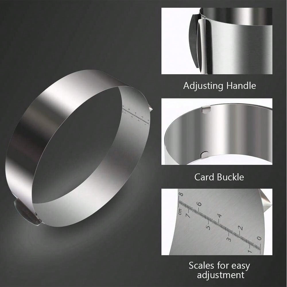 Adjustable circular stainless steel cake mousse mold ring, baking tool ...