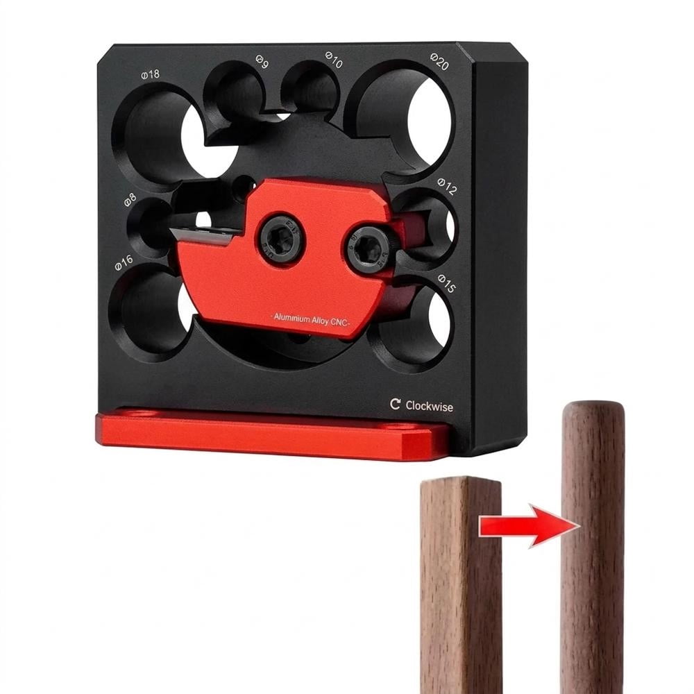 Adjustable drilling and milling auxiliary tool for round bars, with ...