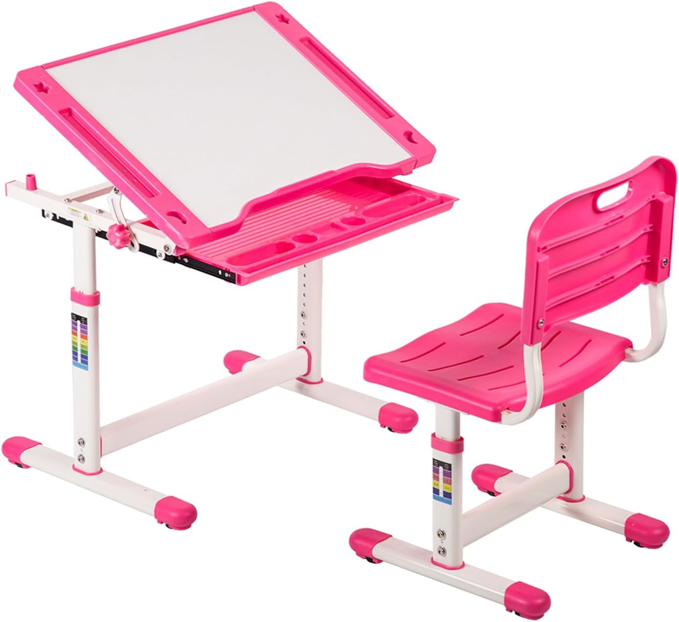 Adjustable kids table and chairs - Ergonomic drafting table with tilt ...