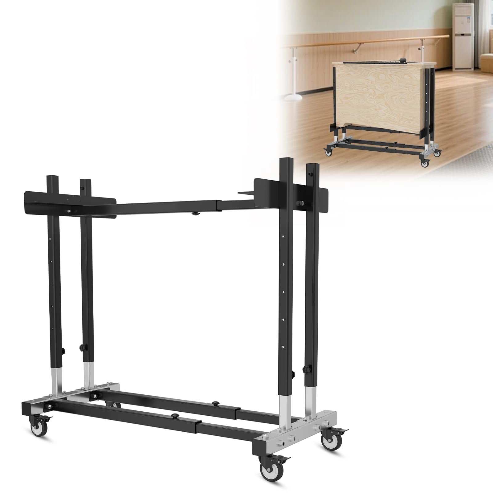 Adjustable rolling Orff piano stand - tool-free, suitable for ...