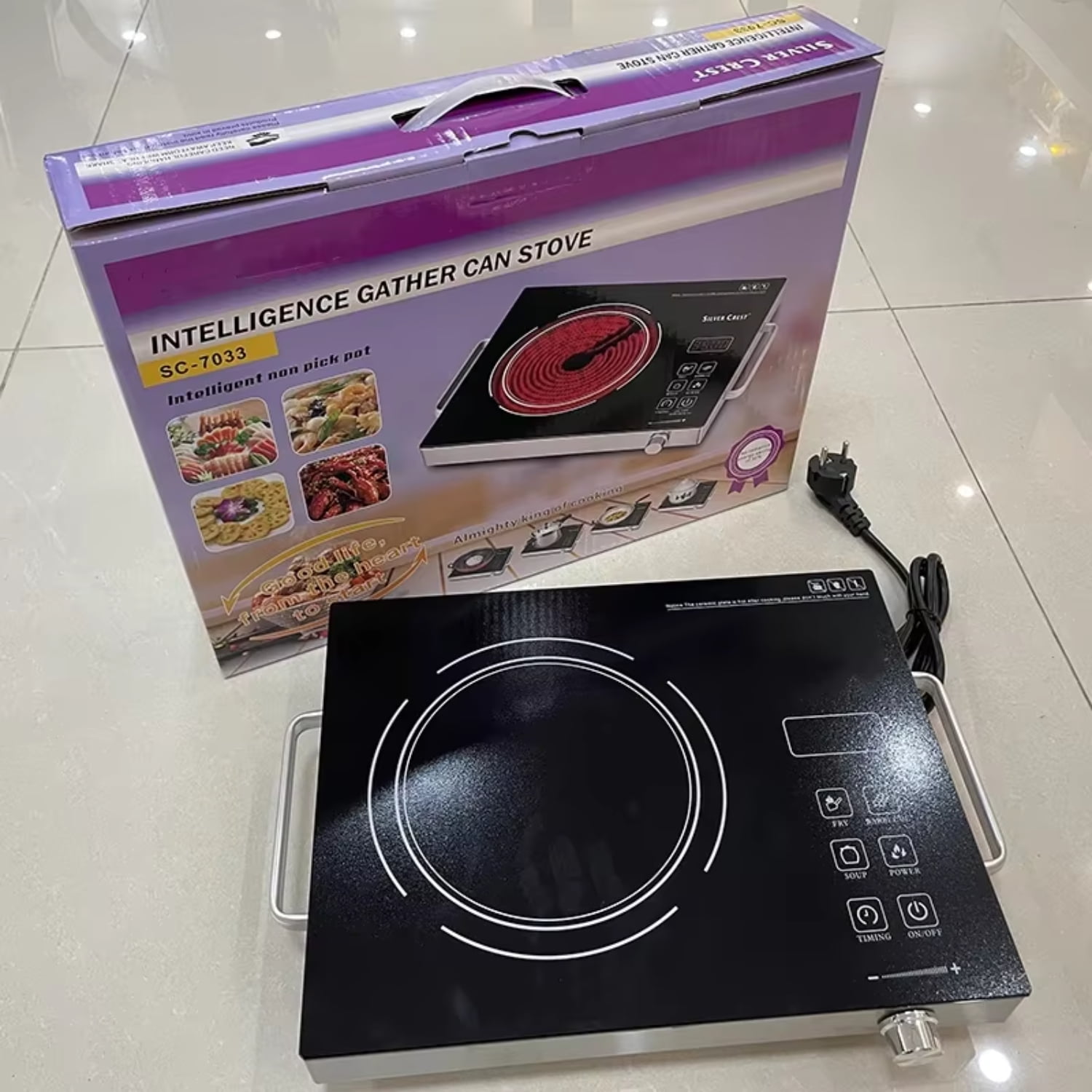 Adjustable temperature intelligent ceramic induction cooker with ...