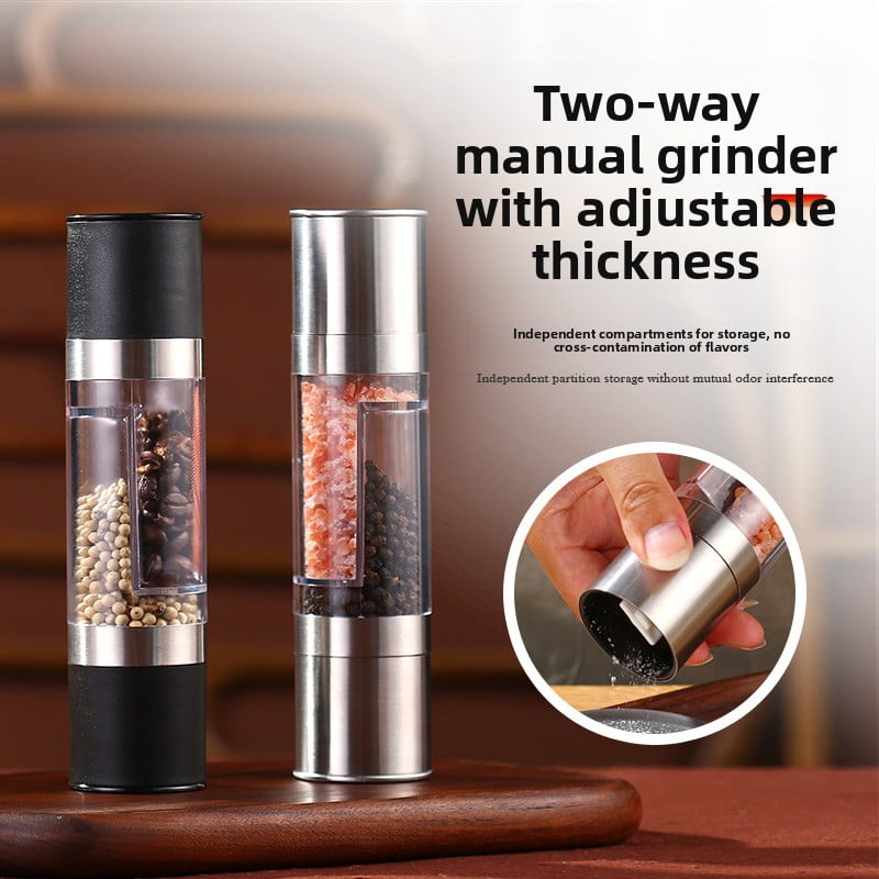 Adjustable thickness,Dual Salt and Pepper Grinder Set - 2-in-1 Manual ...