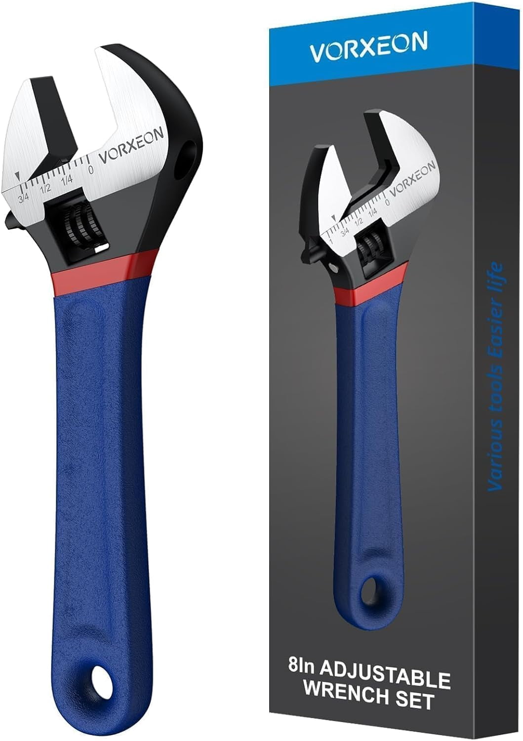 Adjustable wrench set 6-Inch 10-Inch, High-strength steel with heat ...