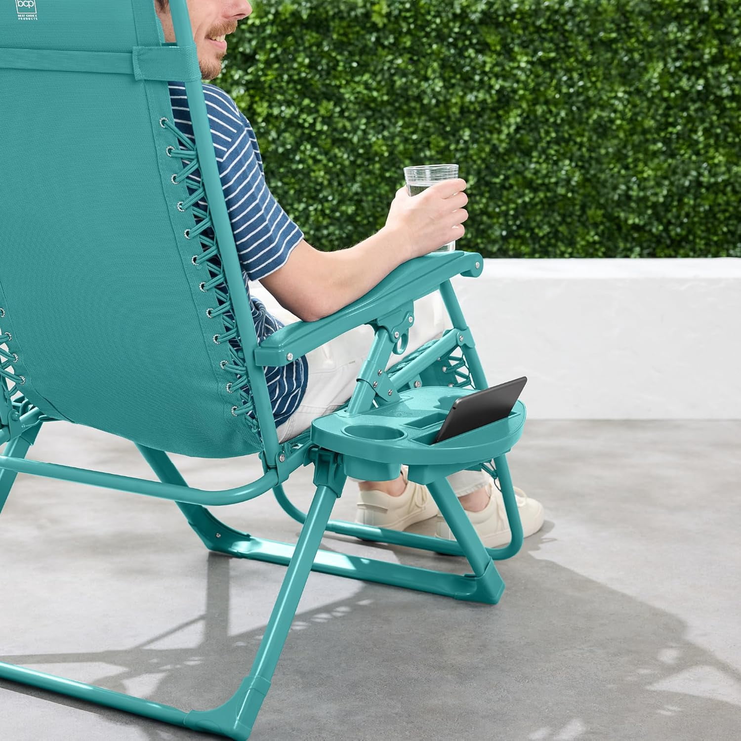 Adjustable zero gravity chair, single-color folding patio lounger, with ...