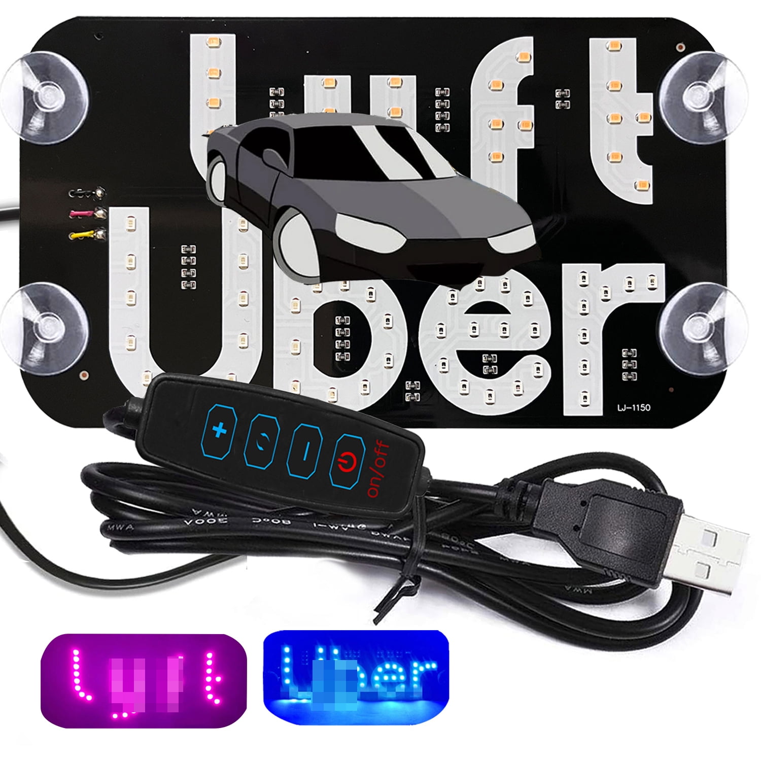 Adjusted Led Light Signs for Car Windshield, Taxi Sign Light Glow LED ...