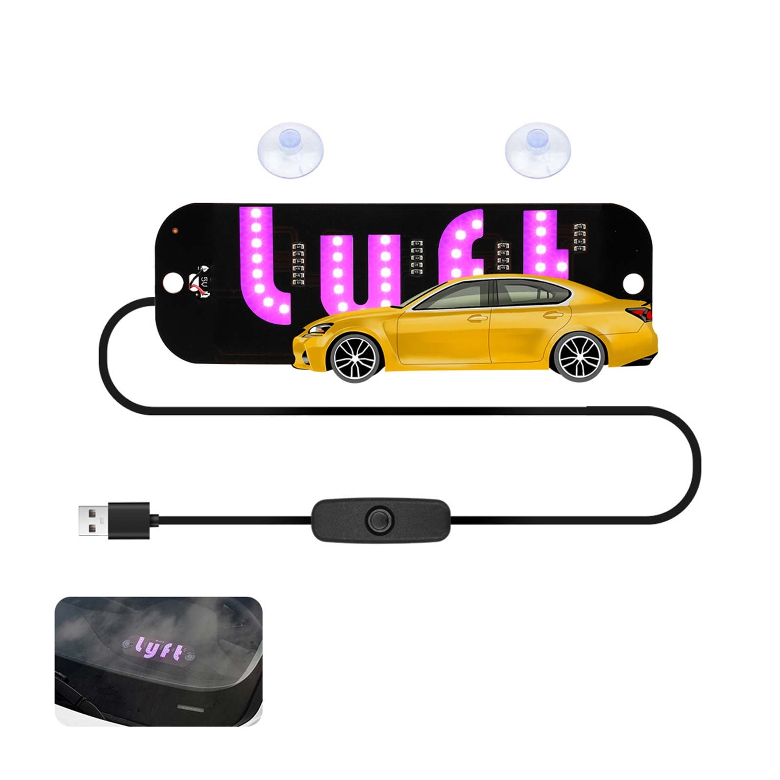 Adjusted Led Light Signs for Car Windshield, Taxi Sign Light Glow LED ...