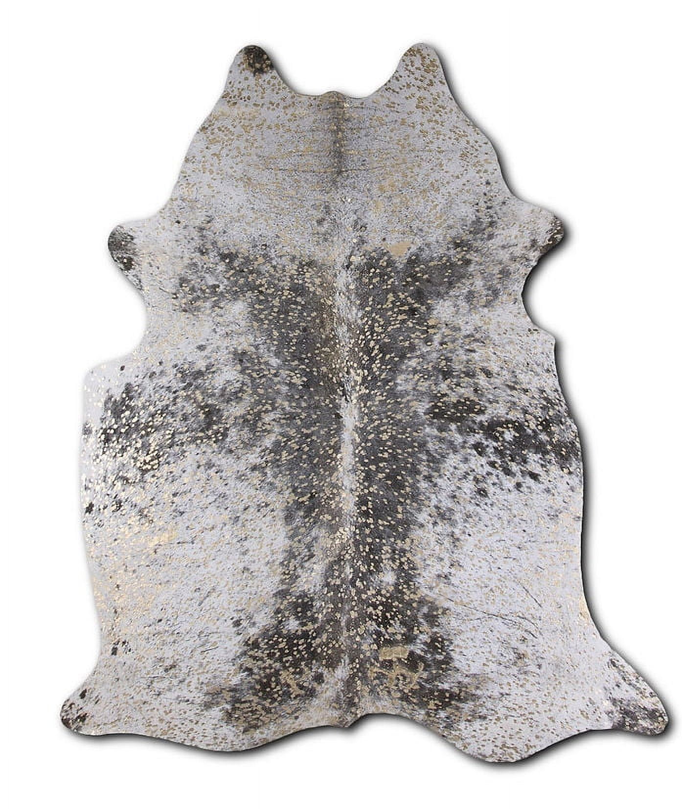 Adjusted cowhide rugs for sale GOLD METALLIC ON BLACK AND WHITE rug ...