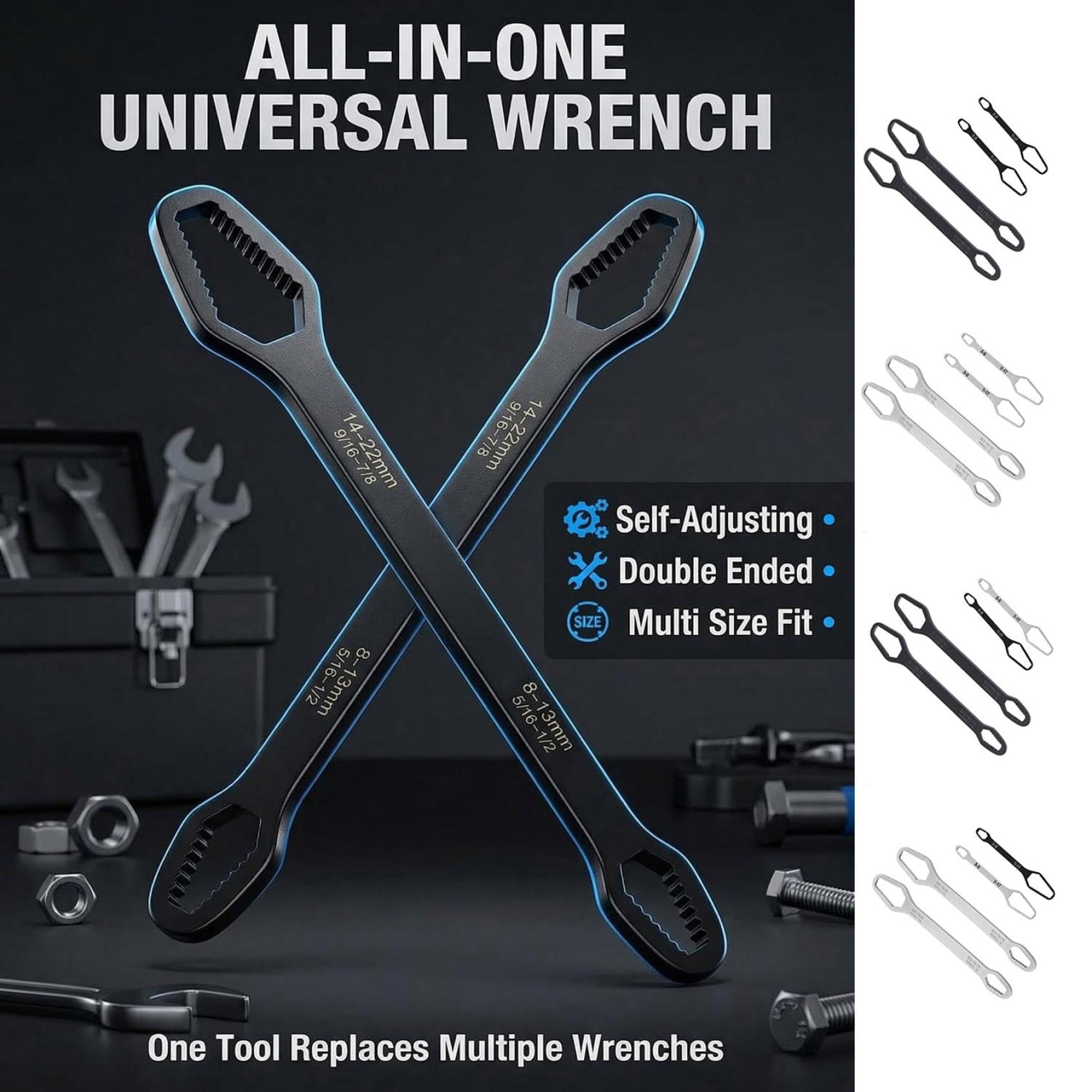 Adjusting Wrench 8 - 22mm Tightening Multifunctional Sink Tool Set ...