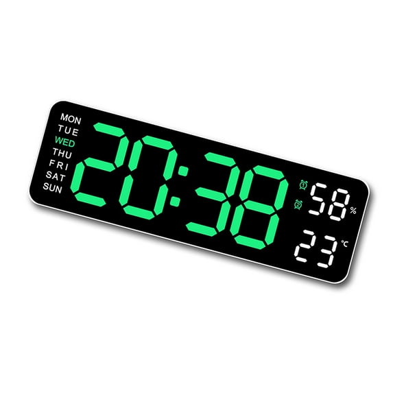 Adjustment Brightness LED Digital Wall Clock with Temperature Display ...