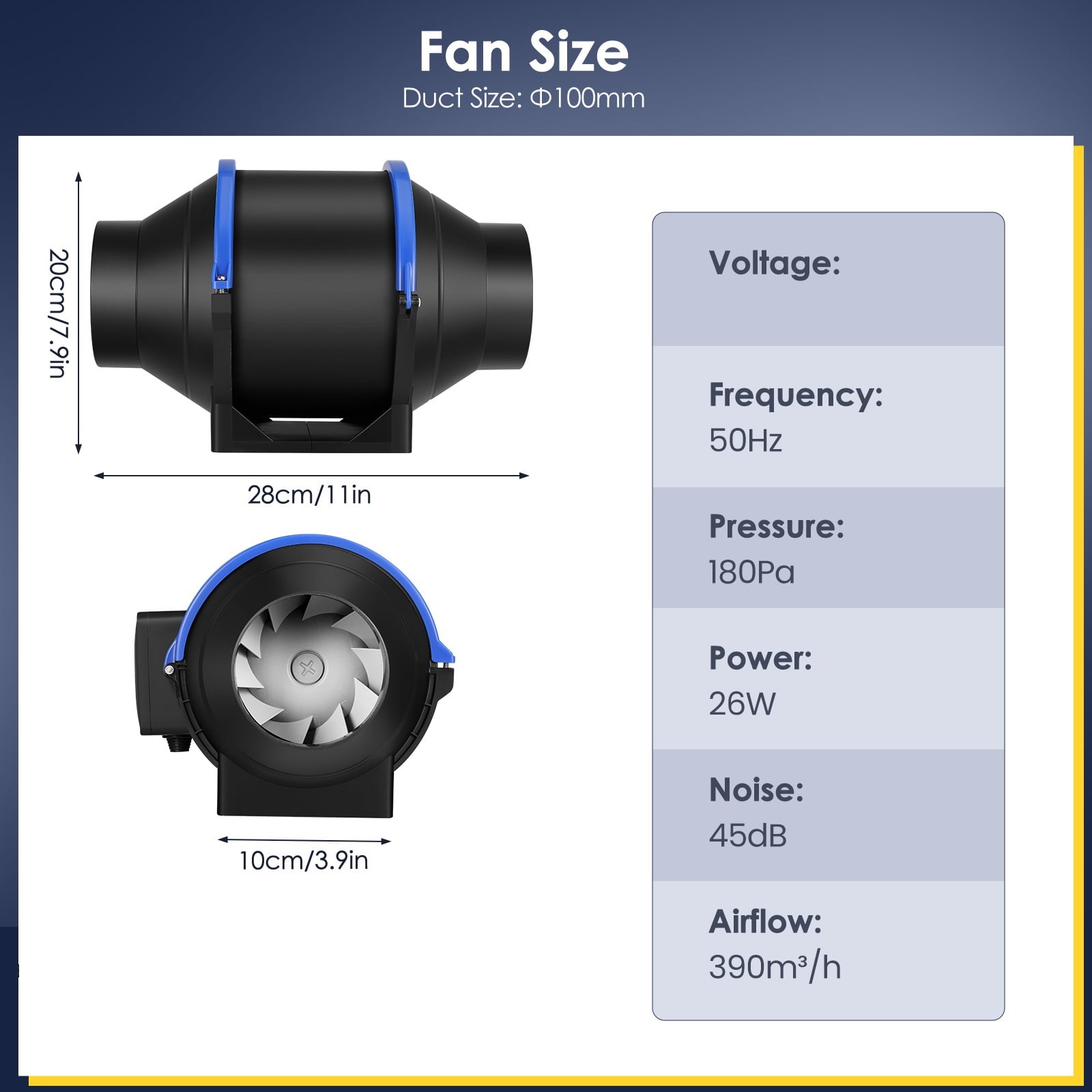 Adjustment Speed Pipe Exhaust Fan 100/150mm Inline Duct Fan Extractor ...