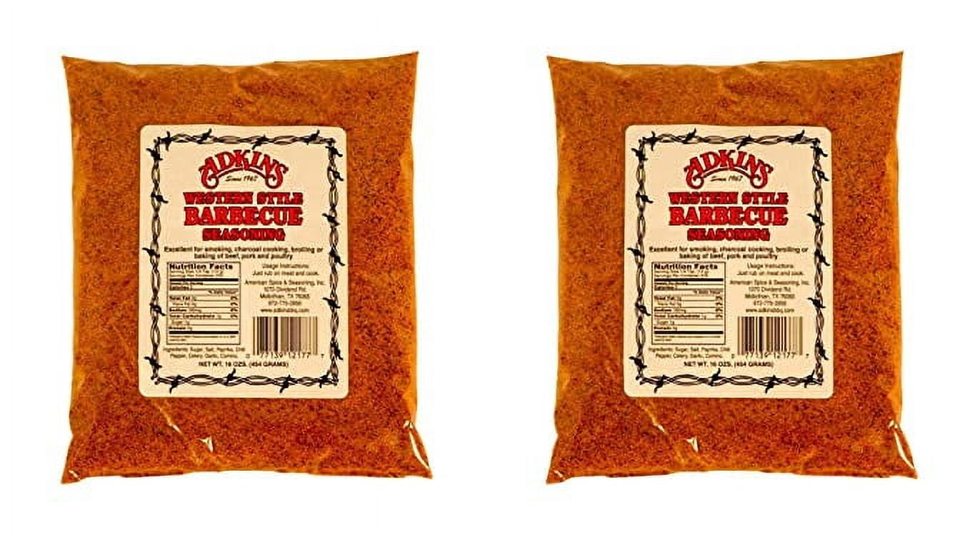 Adkins Western Style Barbecue BBQ Seasoning 16 OZ All Natural Pack of 2 ...