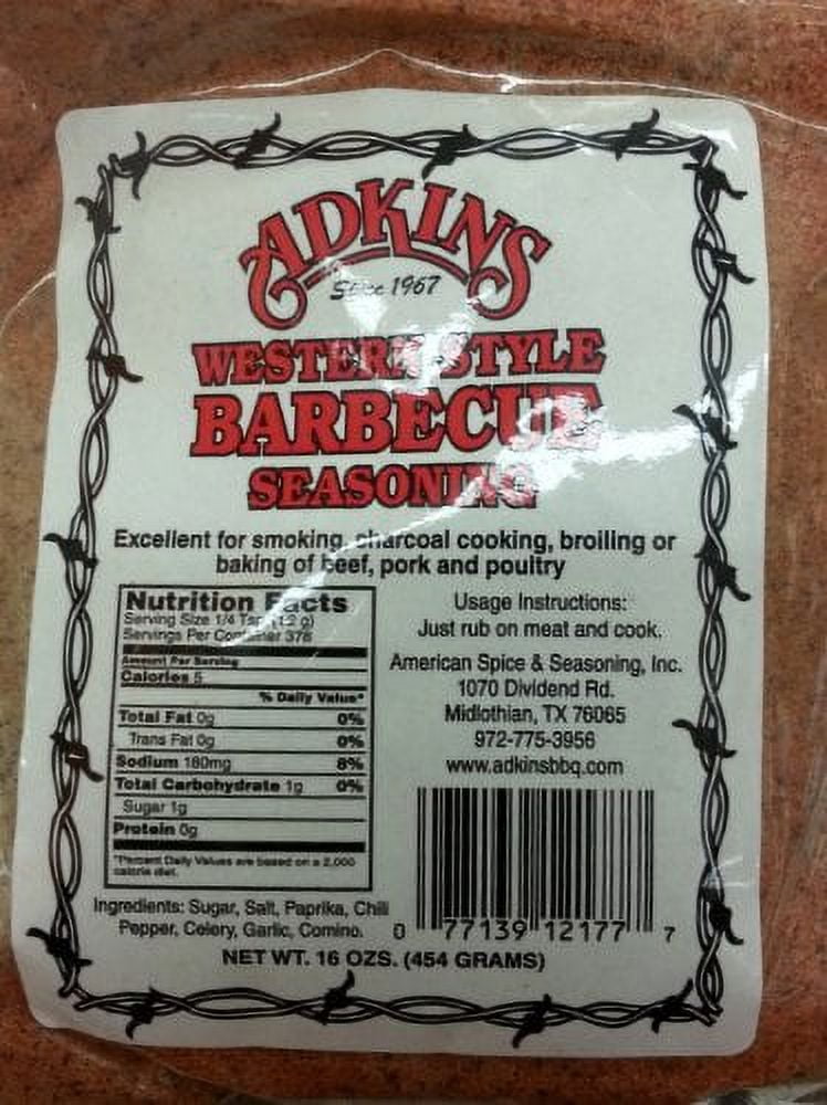 Adkins Western Style Barbecue BCF26 Seasoning 16 Oz Bags (Pack of 3 ...