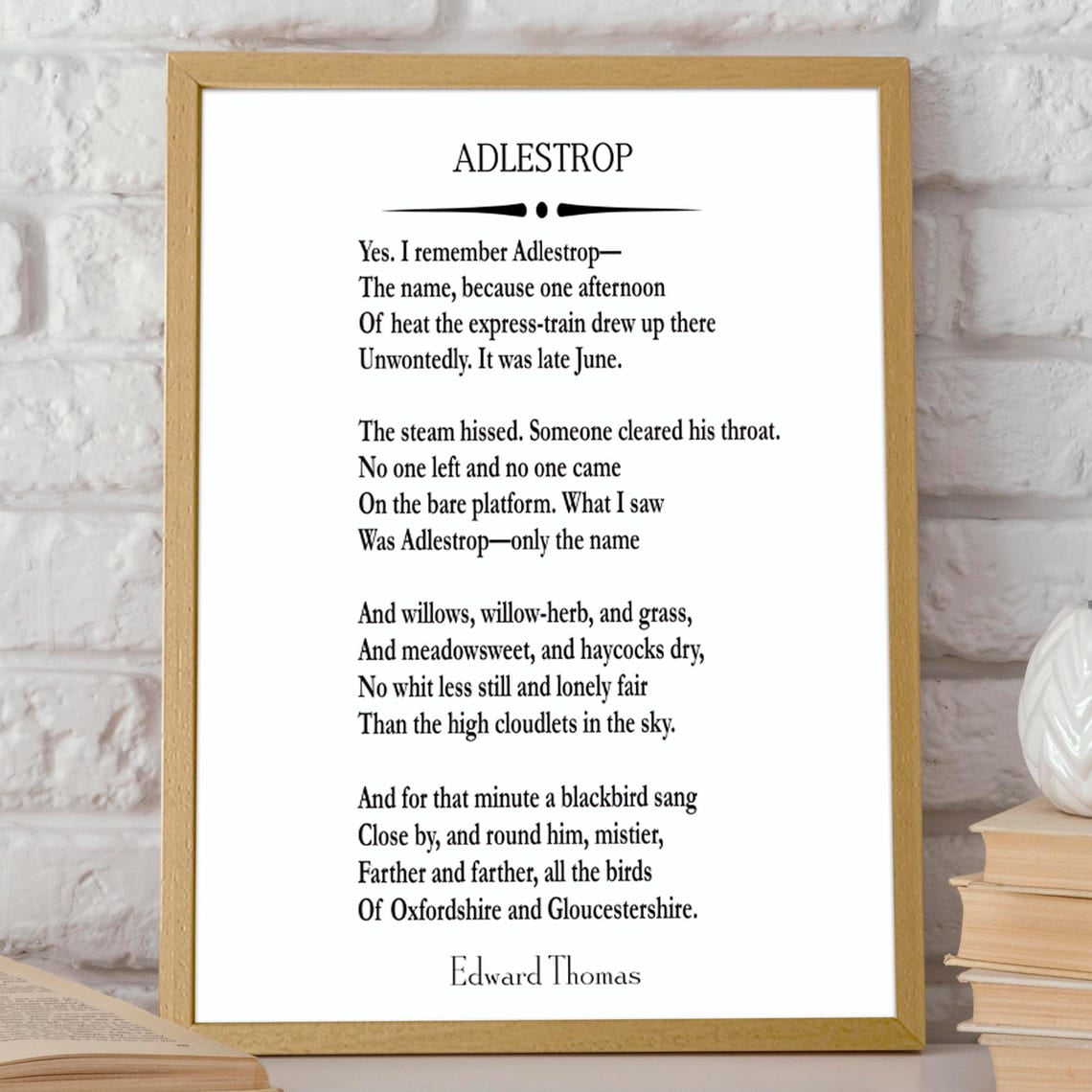 Adlestrop By Edward Thomas 1914 Poetry Poster Poetry Decor Theme Of ...