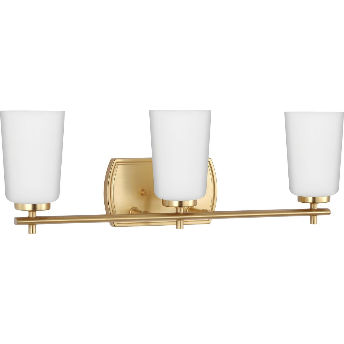 Adley Collection Three-Light Satin Brass Etched Opal Glass New ...