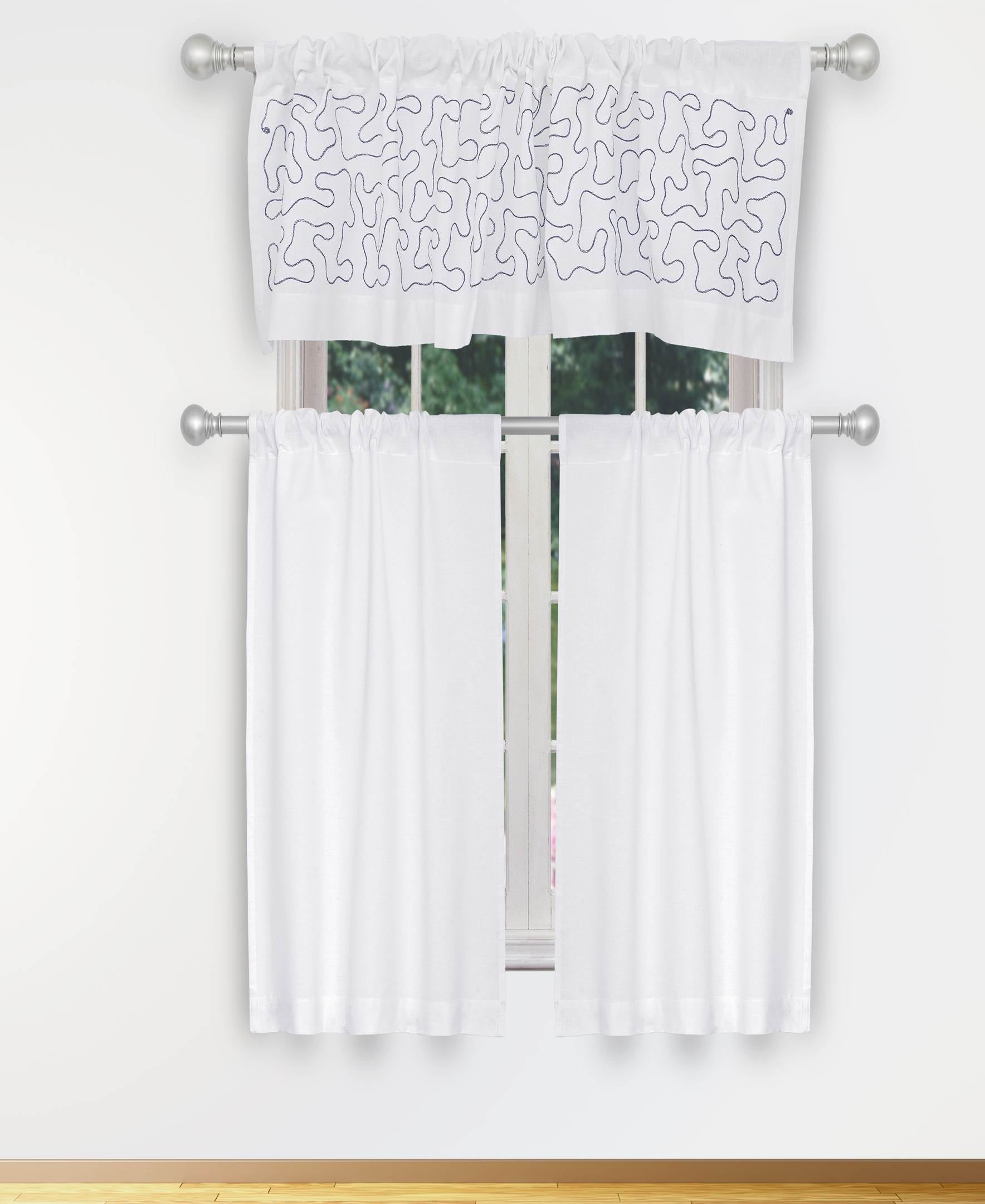 Adley Metallic Embroided Diamond Sheer Valance - Walmart.com