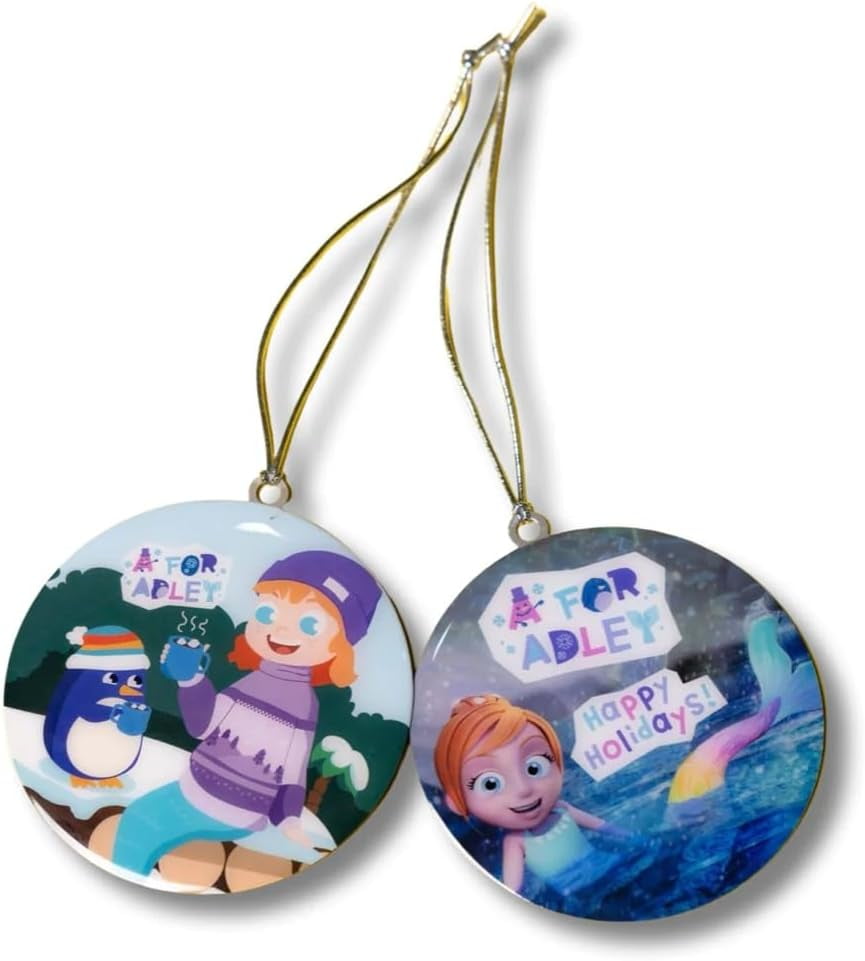 A for Adley Official Holiday Ornament Pack with Two Different Ornaments ...