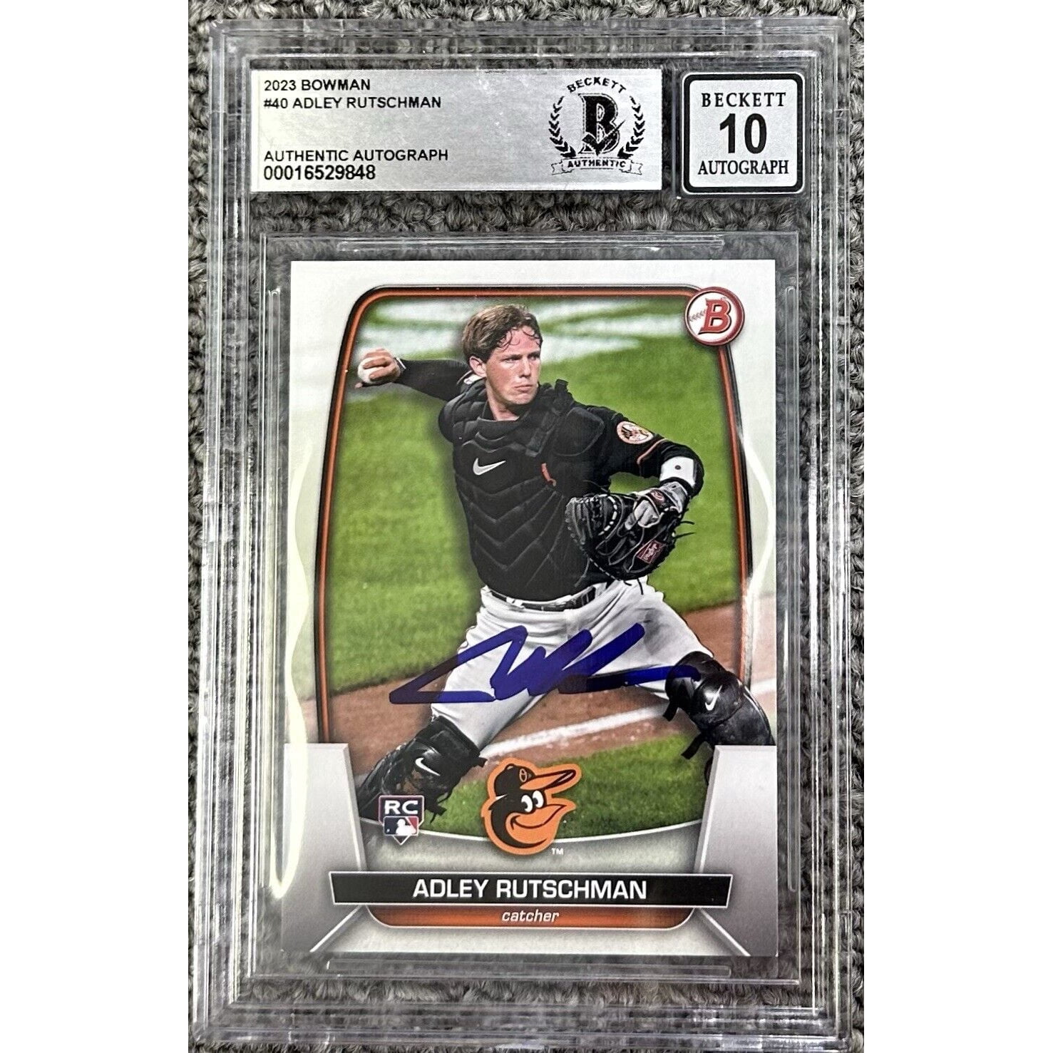 Adley Rutschman 2023 Bowman Signed Rookie Card #40 BGS 10 Auto ...