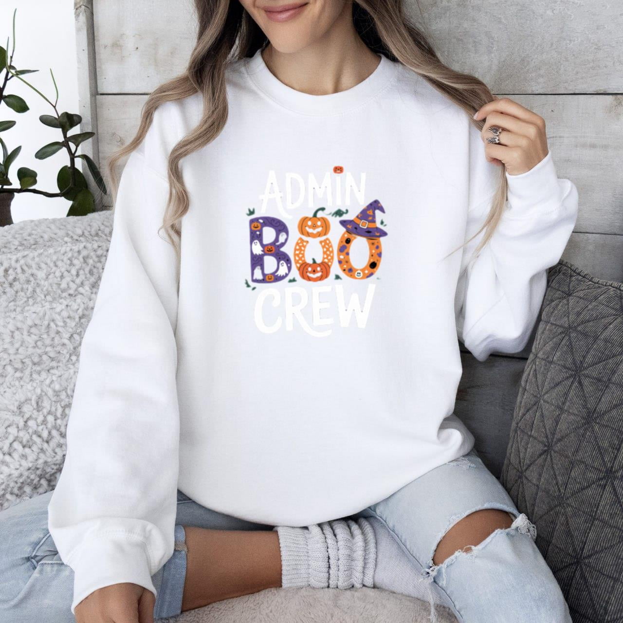Admin Boo Crew Funny Halloween Matching Staff Outfit Sweatshirt, up to ...