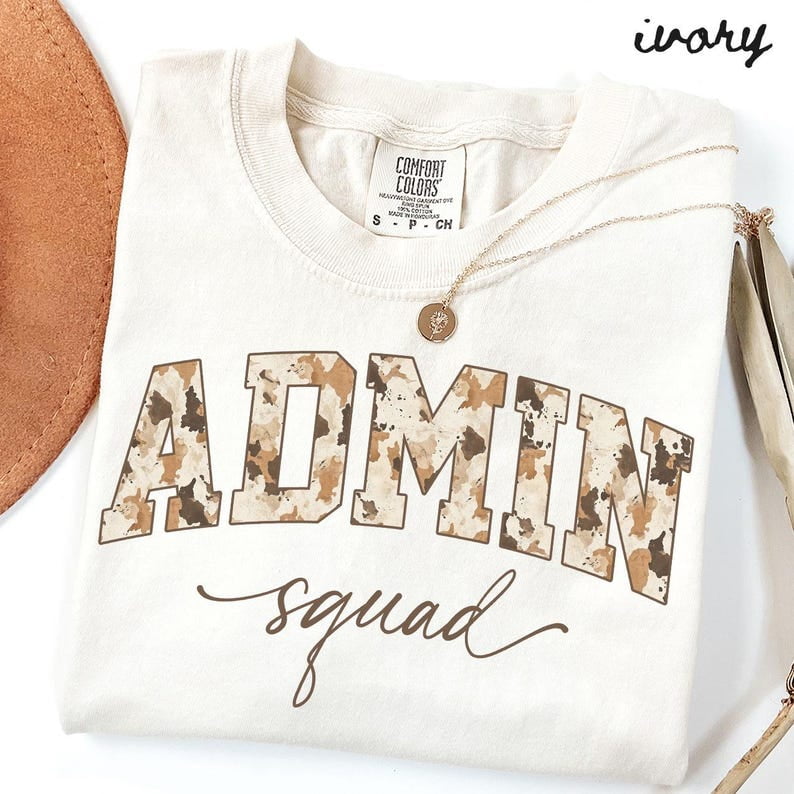 Admin Comfort Colors Shirt, Teacher Tee, Administration T-Shirt, Back ...