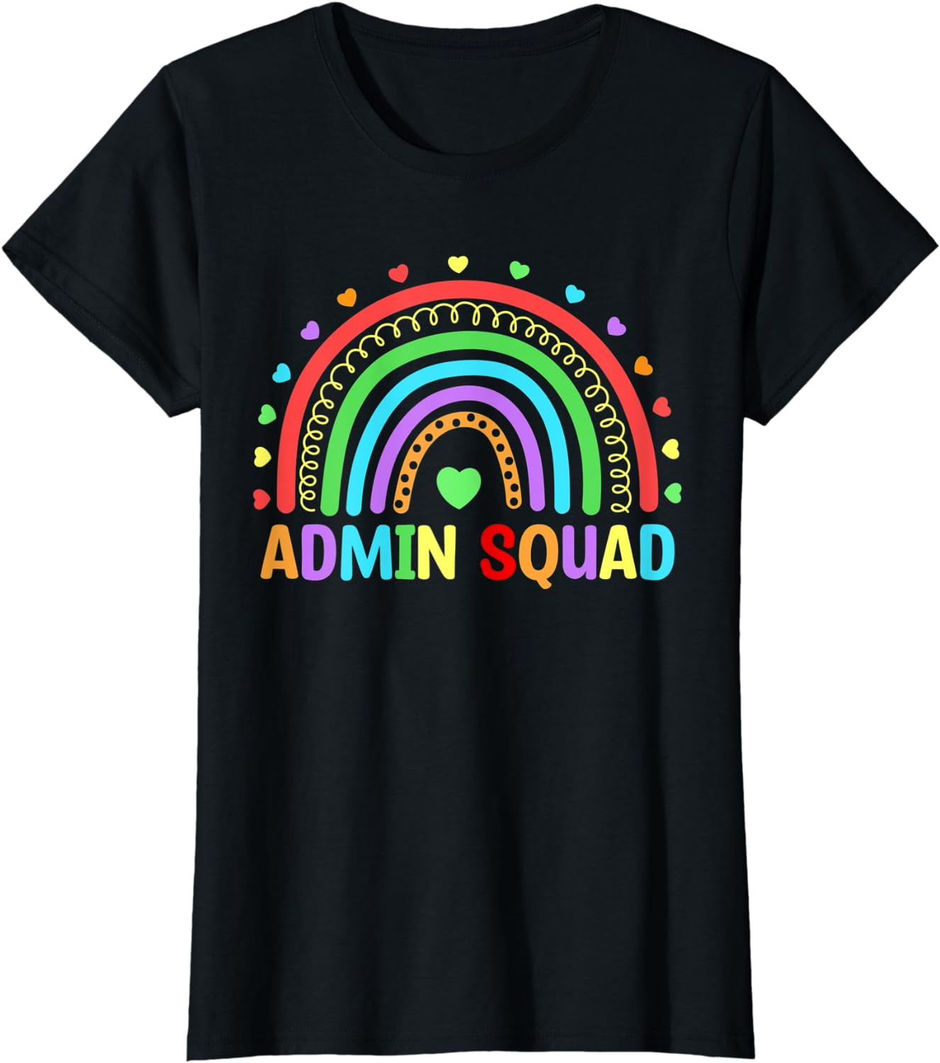 Admin Squad School Rainbow Assistant Principal Administrator T-Shirt ...