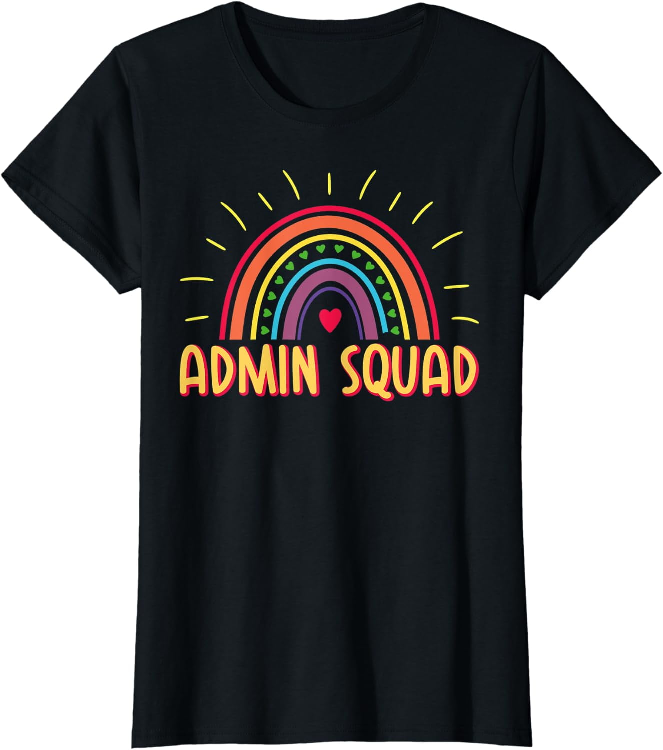 Admin squad - Rainbow colorful School Admin Administrator T-Shirt ...