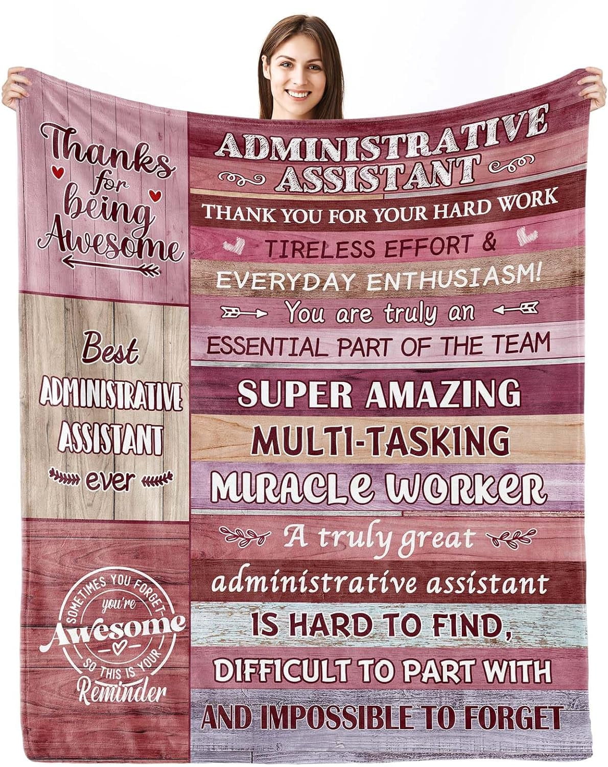 Administrative Assistant Gifts Blanket, Gifts for Administrative ...