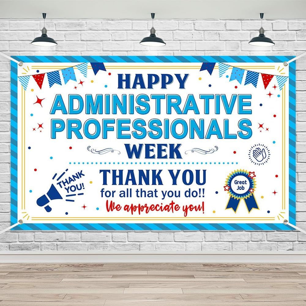 Administrative Professionals Day Backdrop Happy Admin Day Party ...