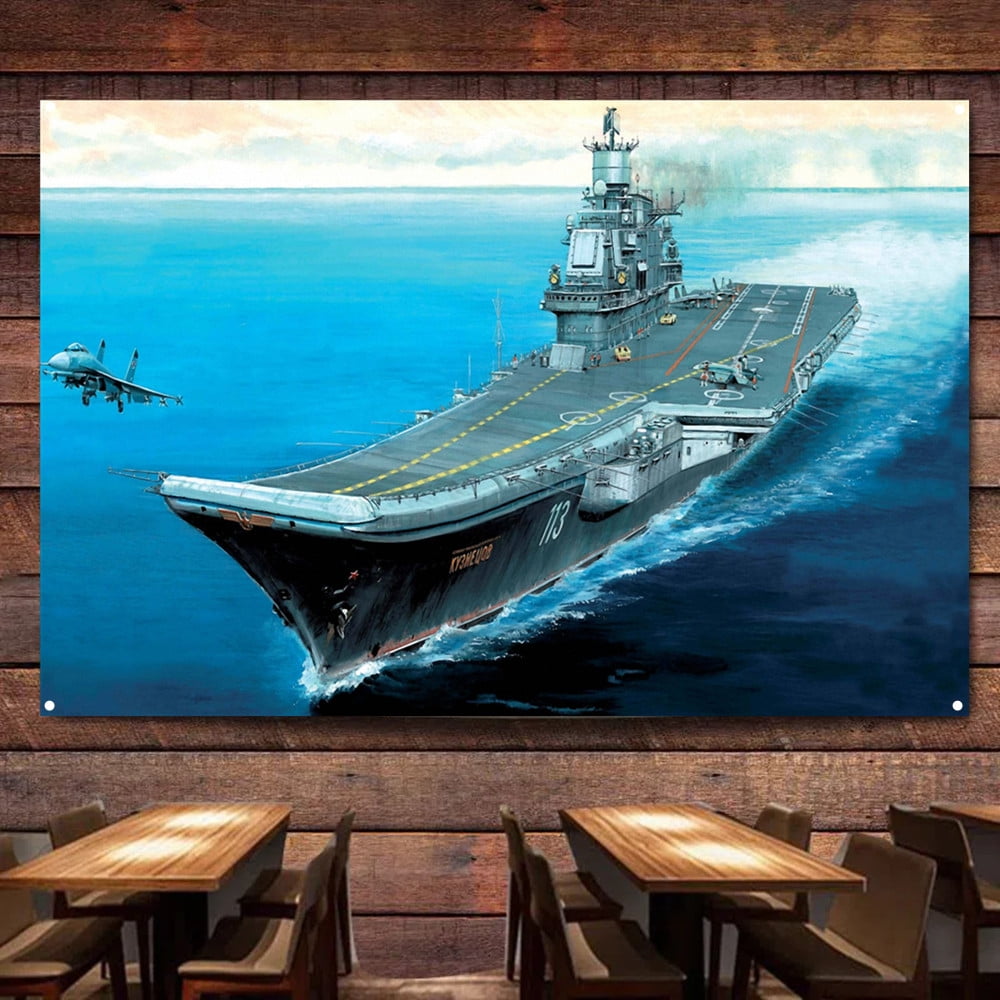 Admiral Kuznetsov Aircraft carrier Battleship Wall Art Banners Flags ...
