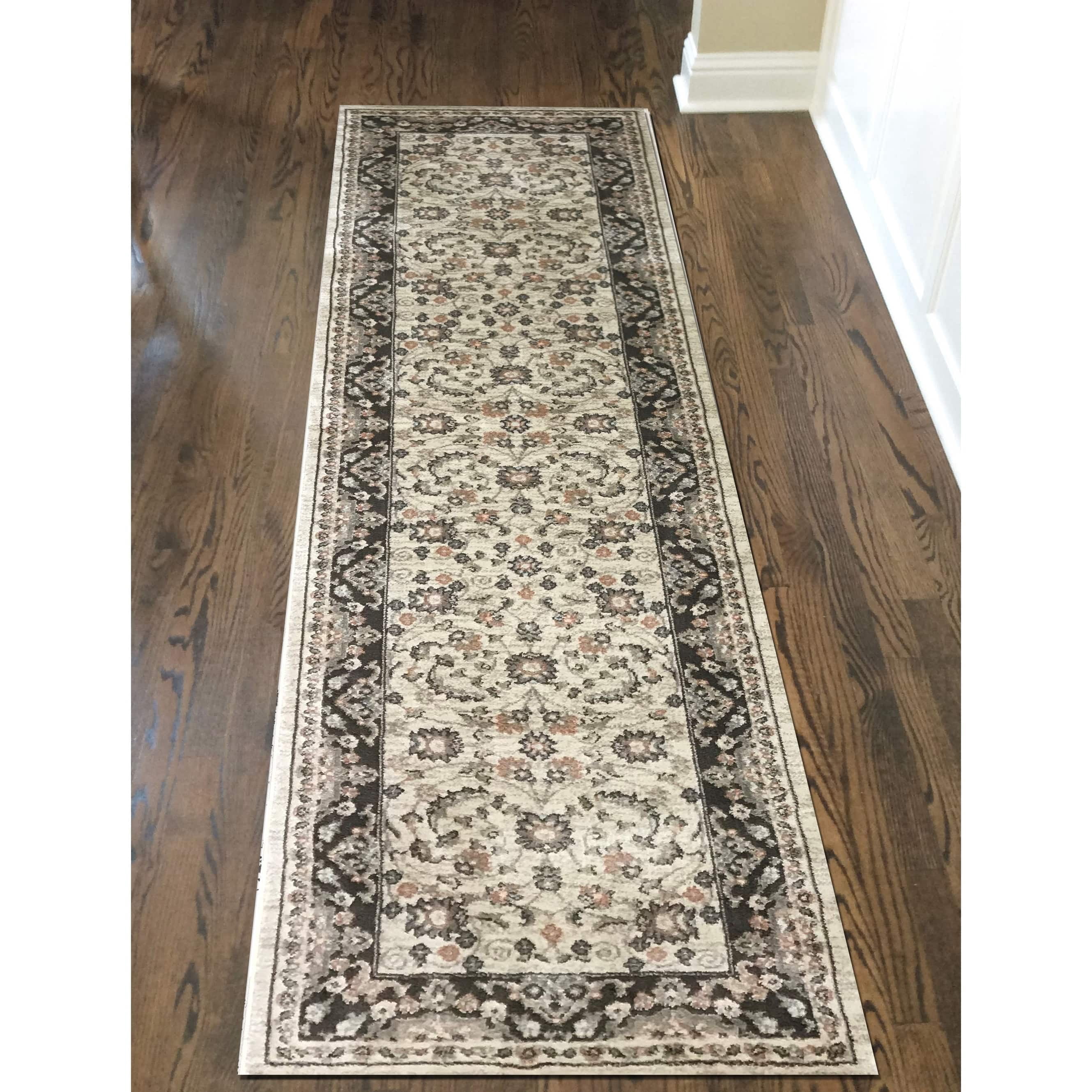 Admire Home Living Gallina Traditional Botanical Area Rug Cream 8 ...
