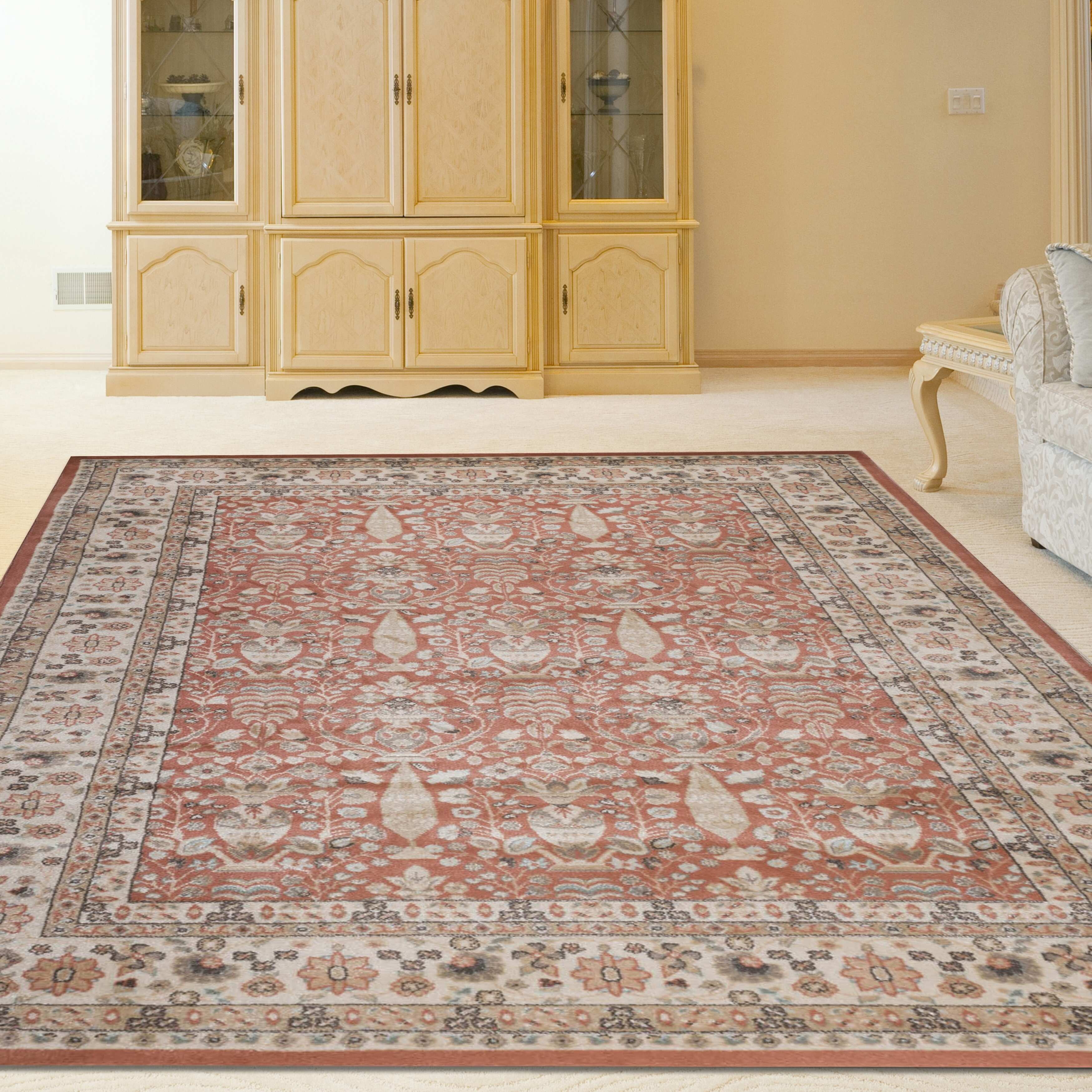 Admire Home Living Gallina Traditional Oriental Pattern Area Rug Cream ...