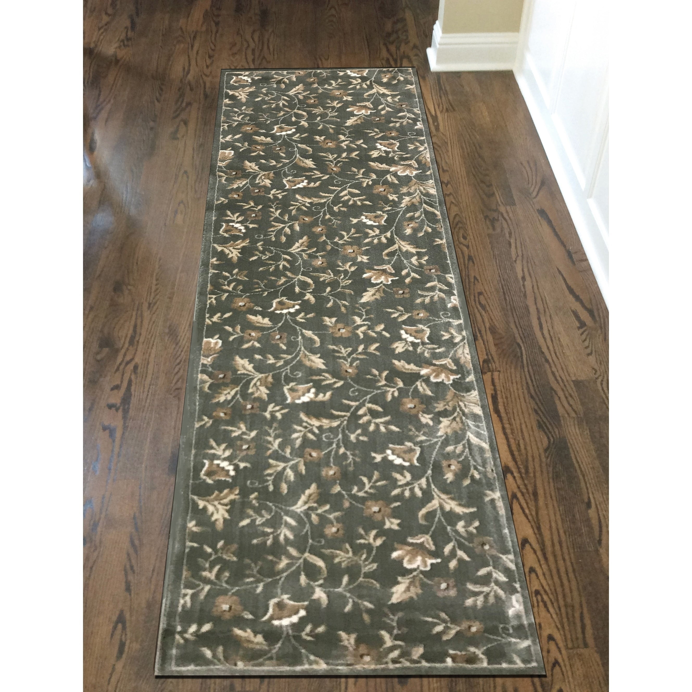 Admire Home Living Plaza Traditional Floral Pattern Area Rug Grey 5'3 ...