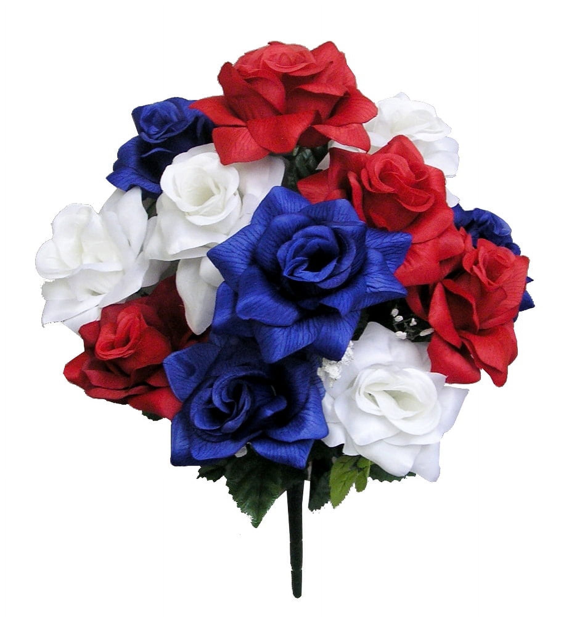 Admired By Nature 12 Stems Artificial Blue Plastic Floral, Blooming ...
