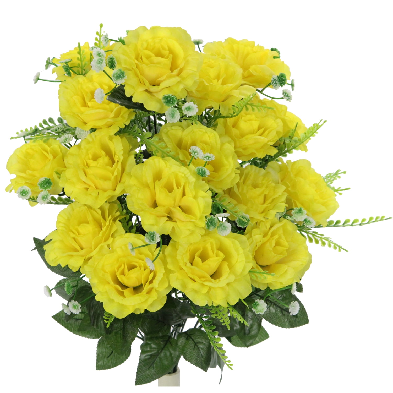 Admired By Nature 18 Stems Artificial Full Blooming Rose with Greenery ...