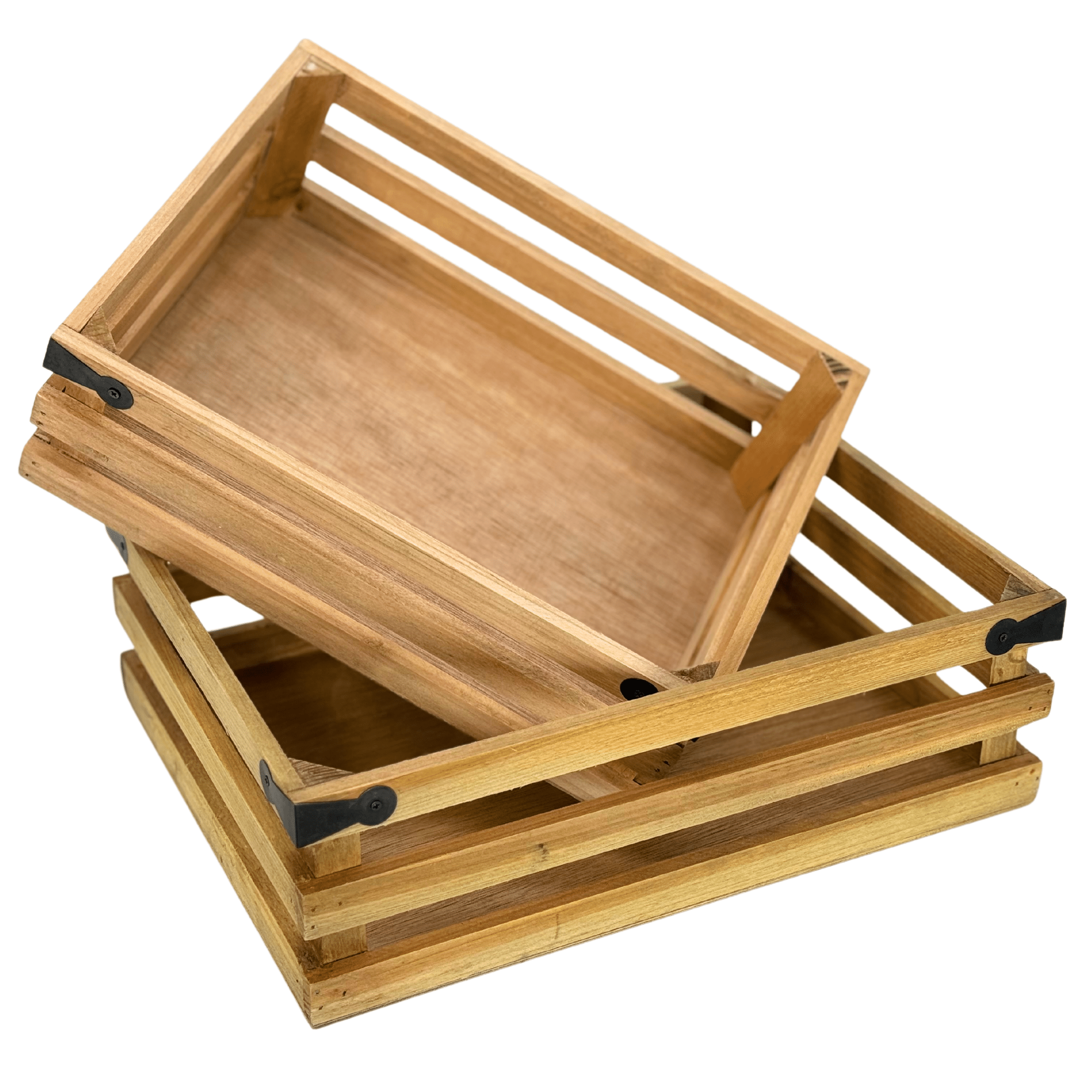 Admired By Nature 2pcs Rustic Small Wooden Crates, Gift Basket, Storage ...