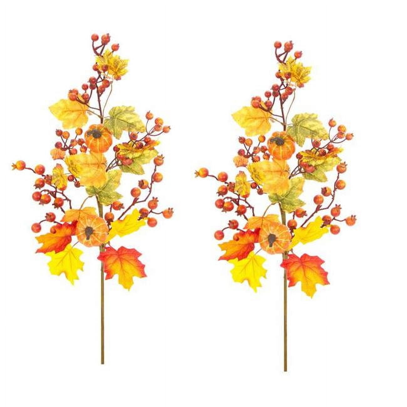 Admired by Nature 29 in. Realistic Faux Pumpkin Berry Spray Fall Decor ...
