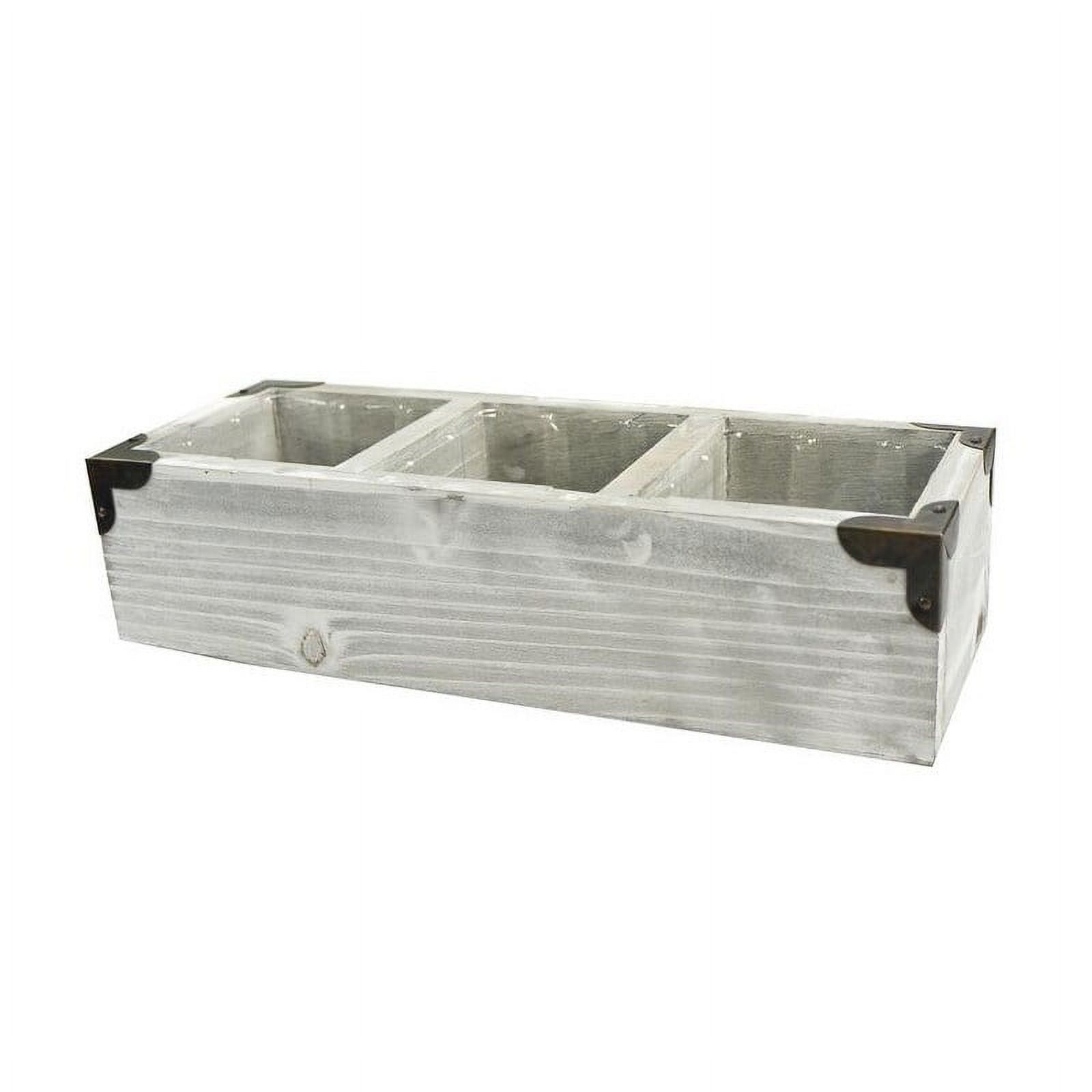 Admired by Nature Wooden 3 Compartment Planter Pot Organizer Storage ...