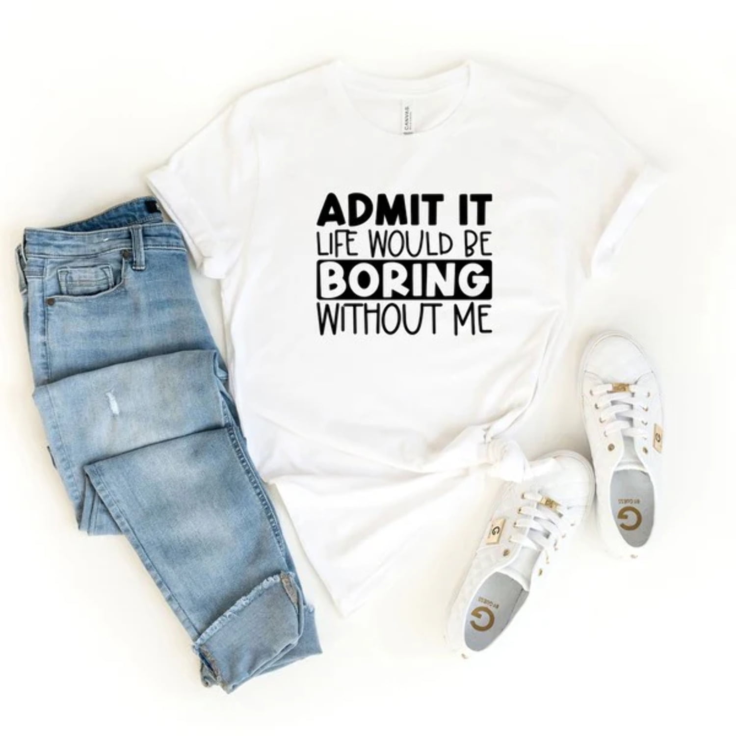 Admit It Short Sleeve Graphic Tee - Walmart.com