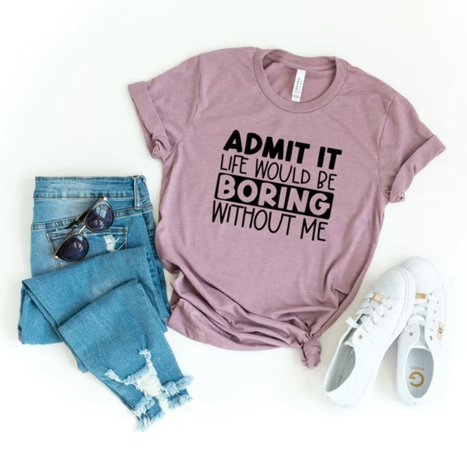 Admit It Short Sleeve Graphic Tee - Walmart.com