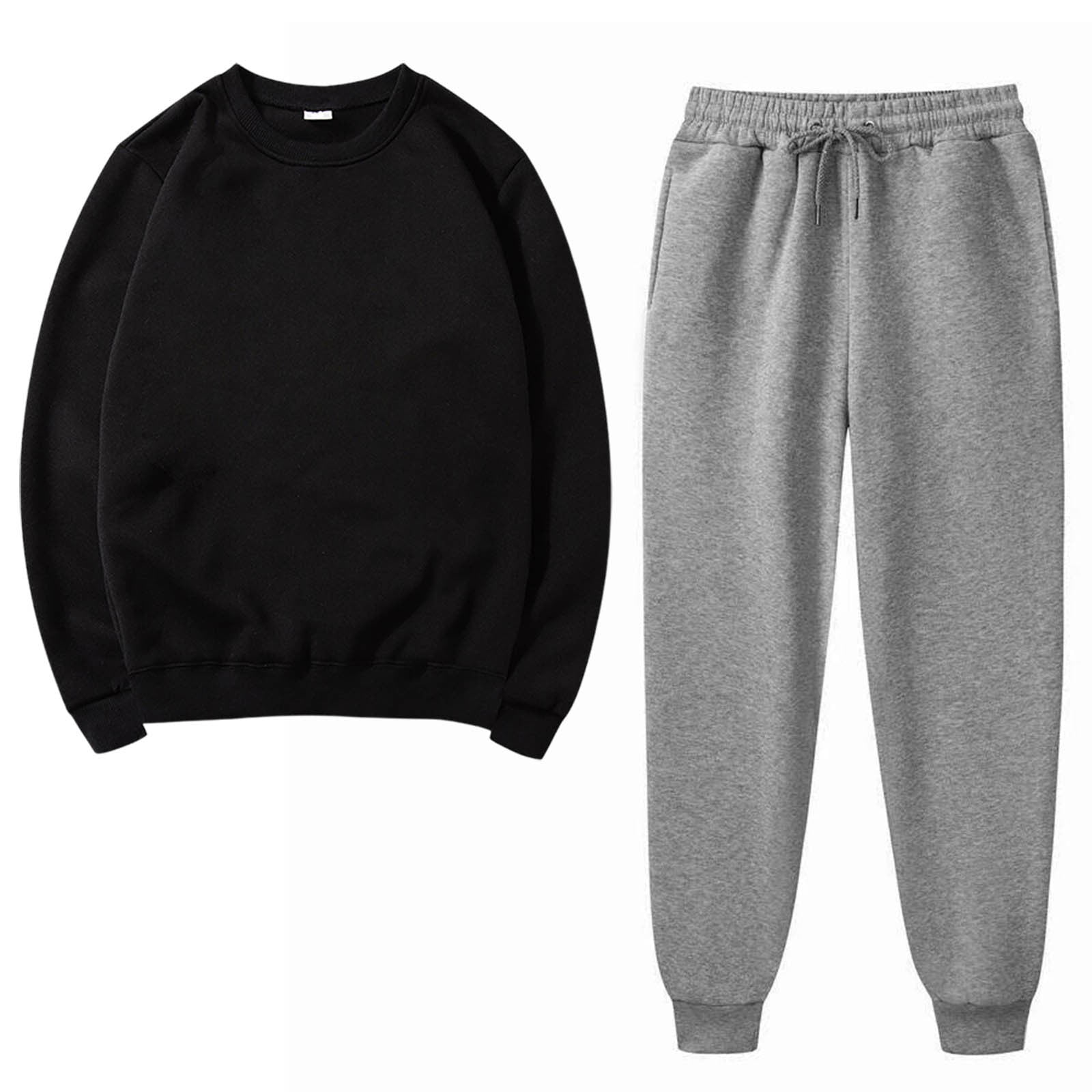 Admvng 2 Piece Sets for Women Plus Size Solid Sweatshirt Casual Sports ...