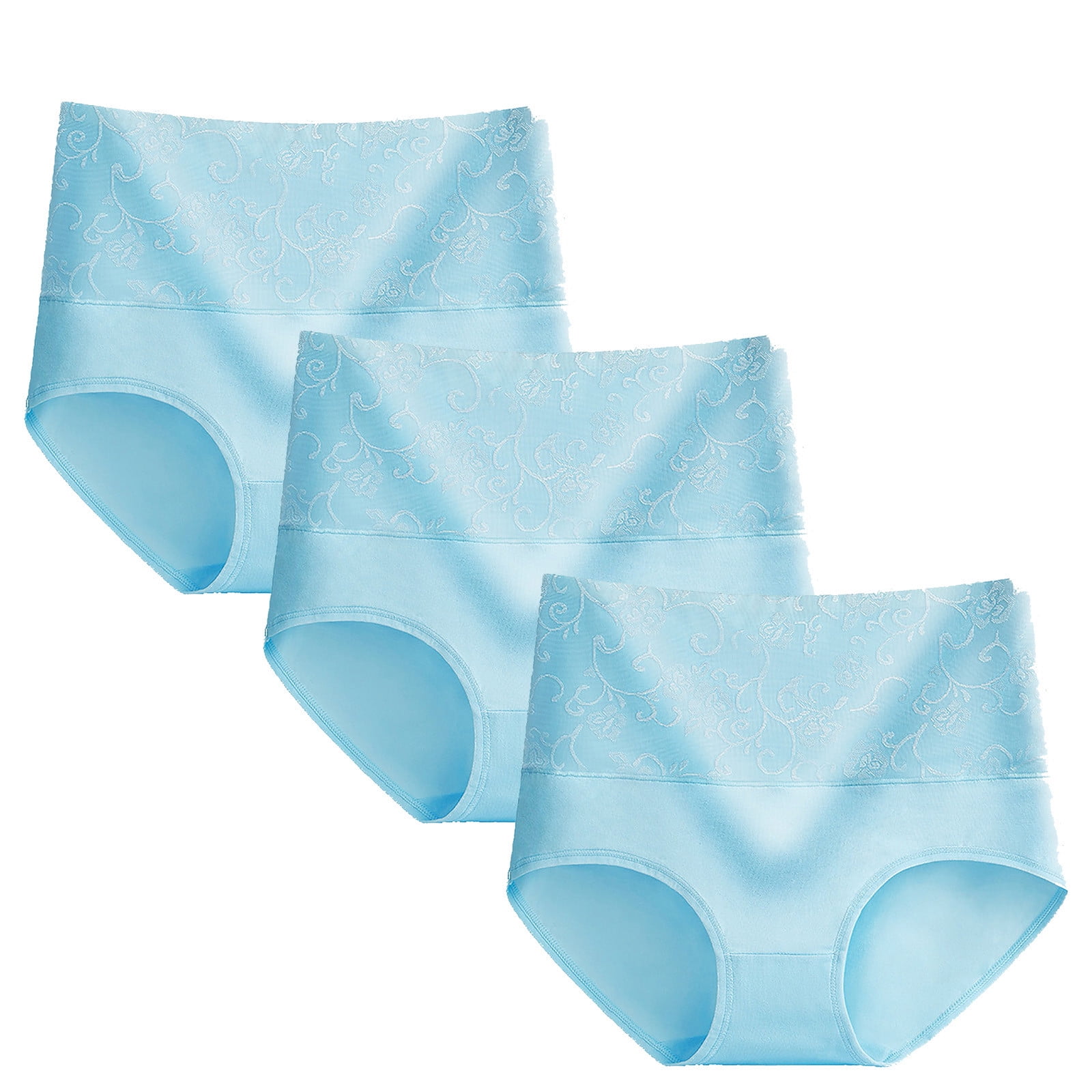 Admvng 3PC Women's Underwear High Waist Panties Soft Breathable Briefs ...
