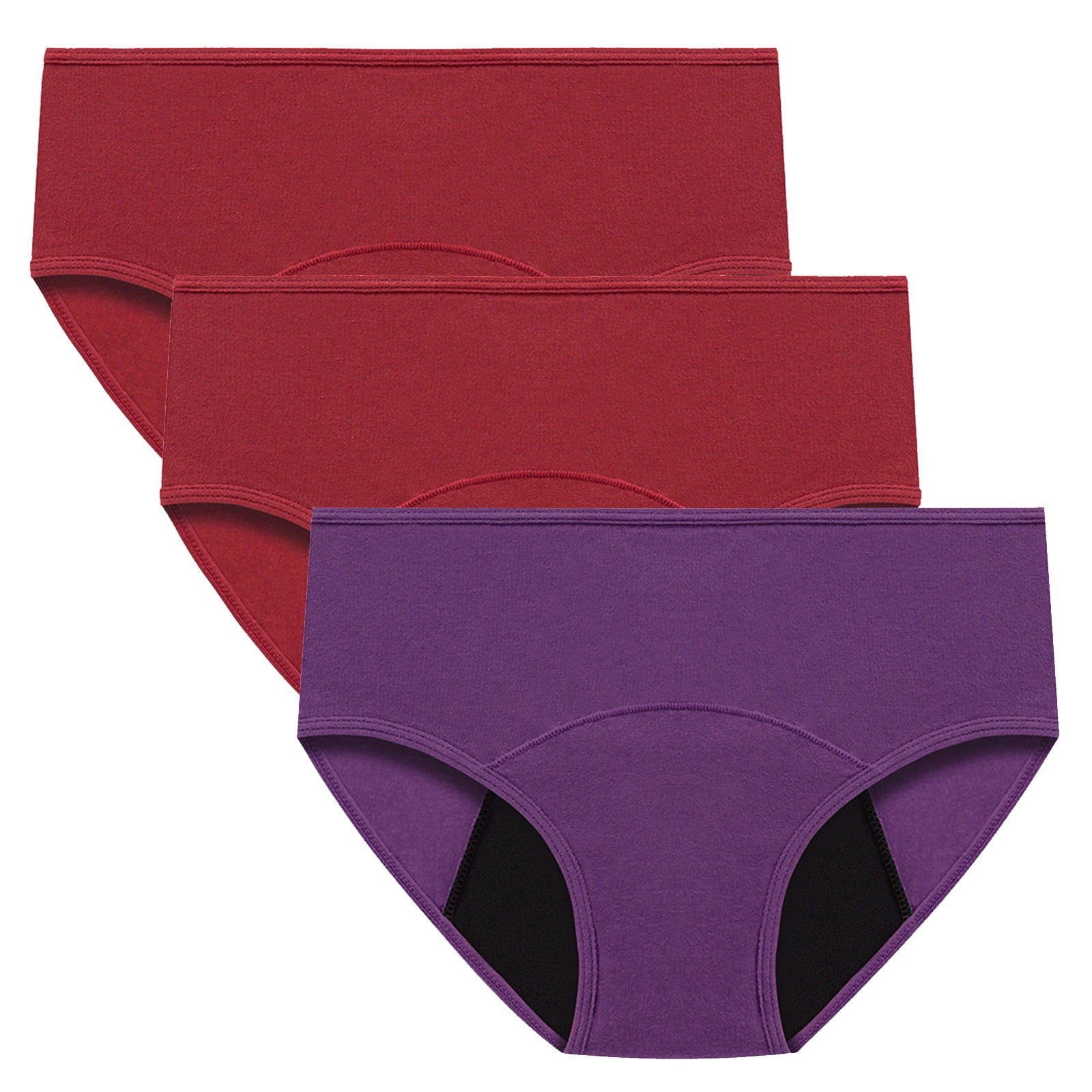 Admvng 3PC Womens Cotton Briefs Plus Size Physiological Panties Soft ...