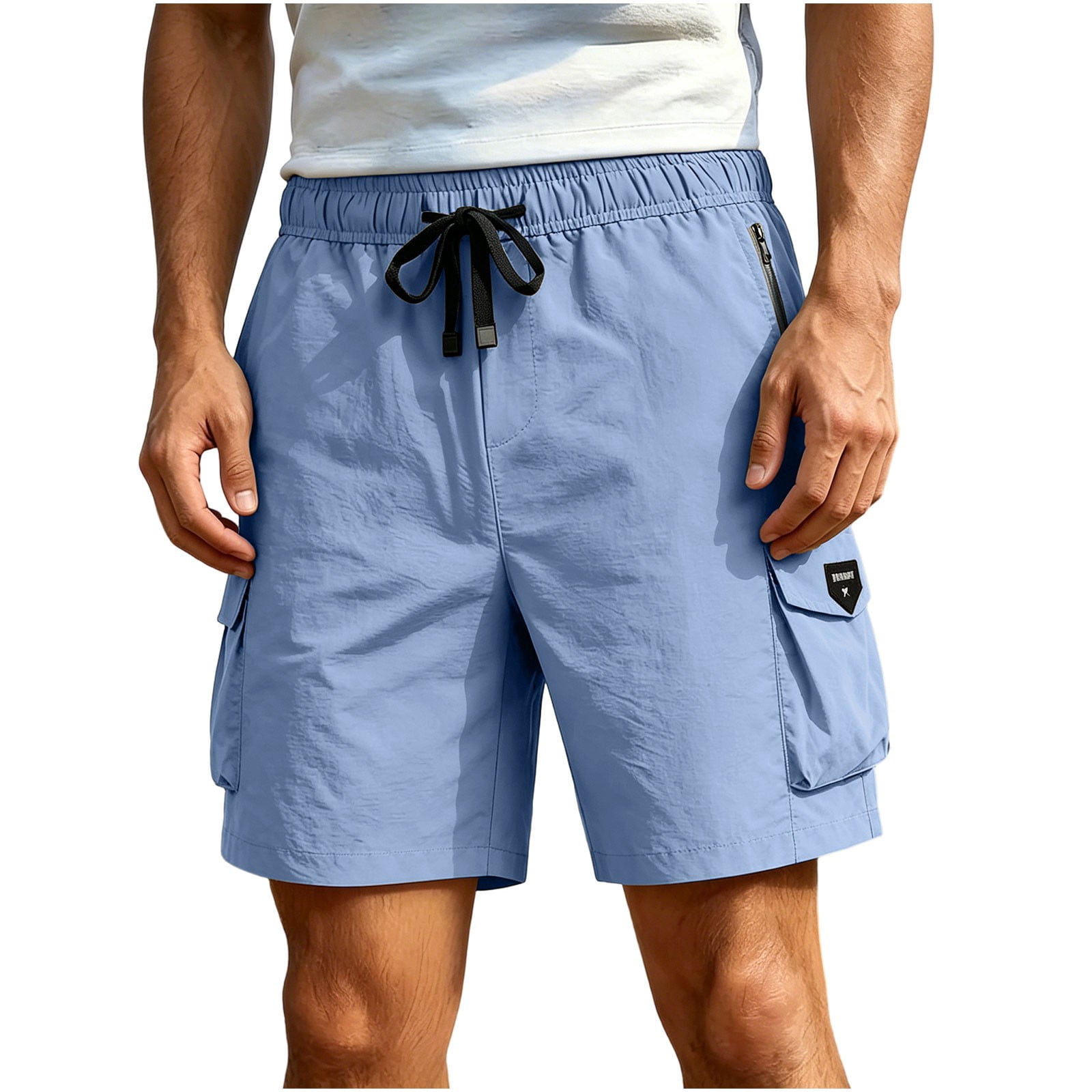 Admvng Cargo Shorts for Men Drawstring Elastic Waist Big & Tall Summer ...