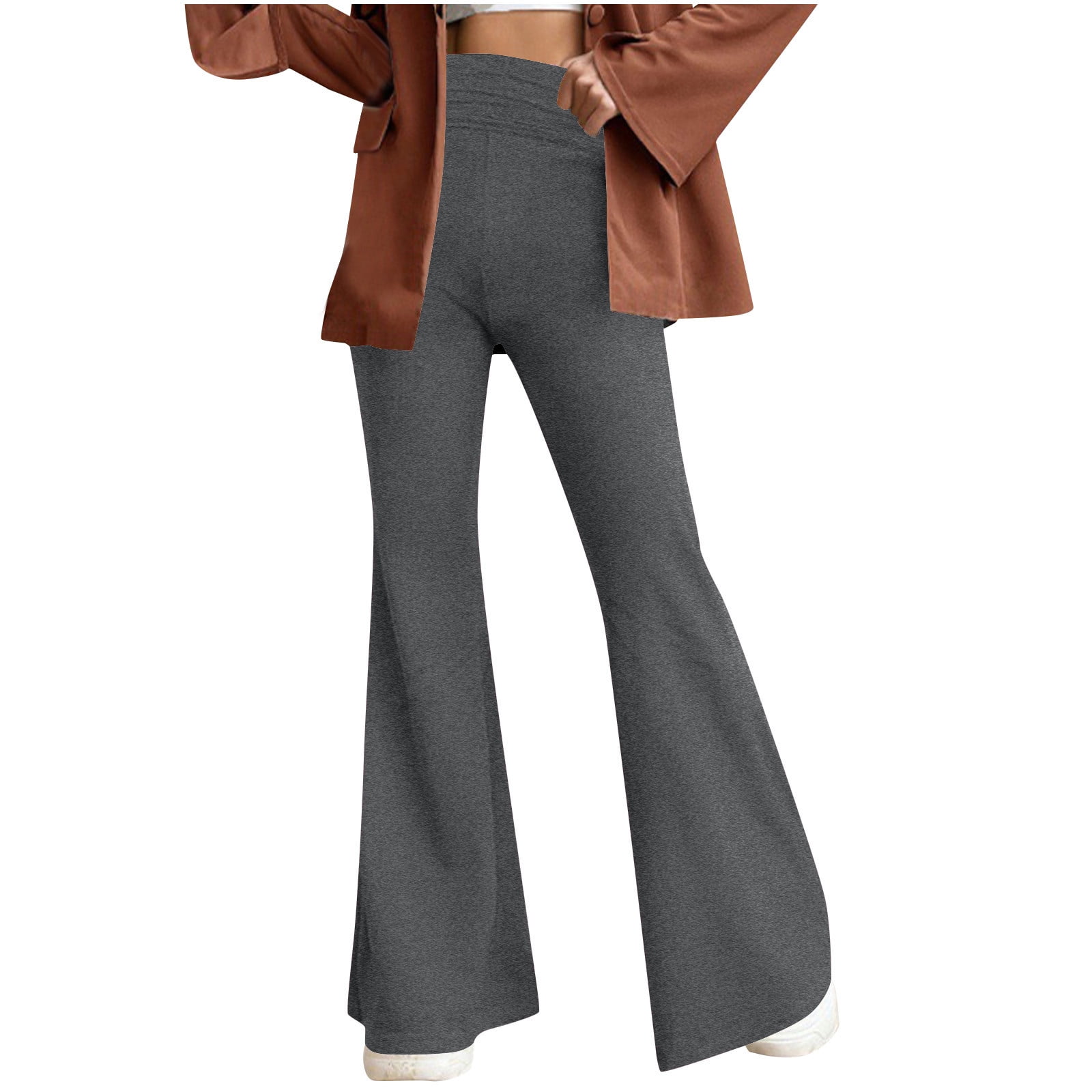 Admvng Women's Pants Long Casual Solid Shaping Pants Loose Nine Points ...