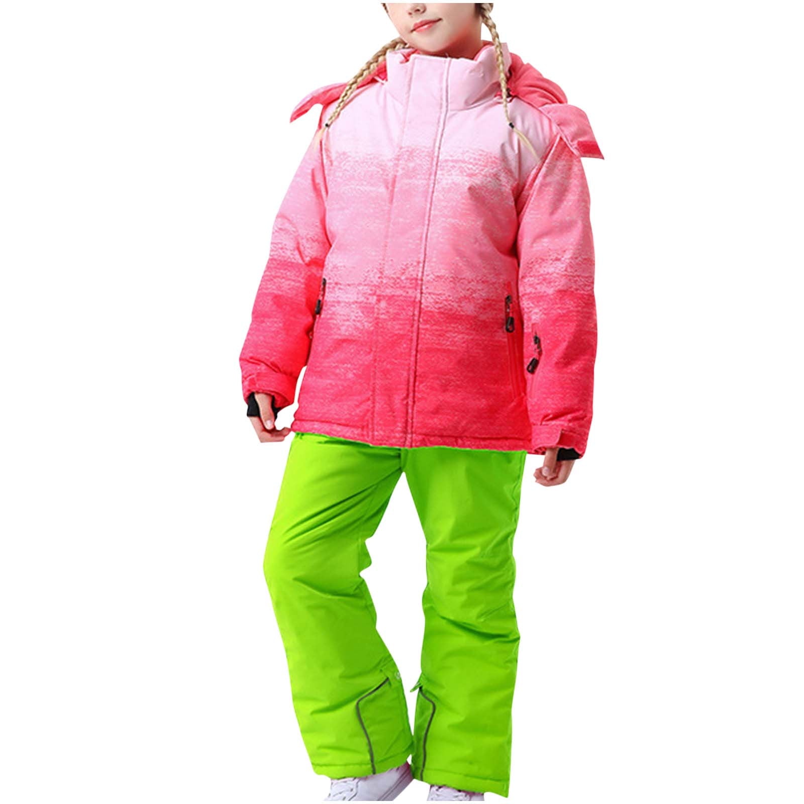 Admvng Girls' Snowsuit Waterproof Colorful Boys Ski Suit Windproof Warm ...