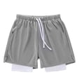 Admvng Men Basketball Running Shorts Double-layer Adjustable Drawstring ...