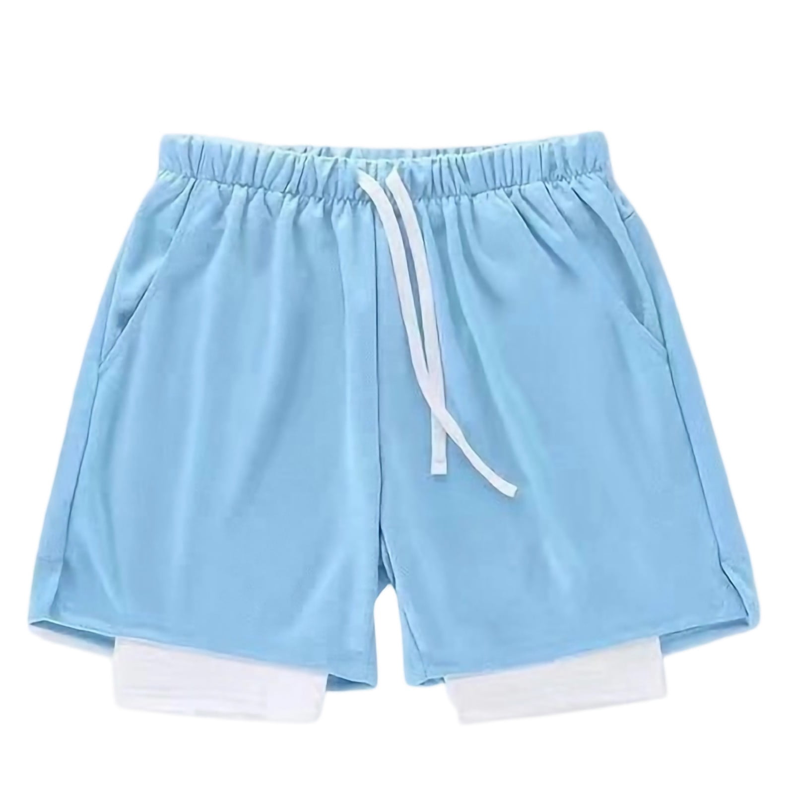 Admvng Men Basketball Running Shorts Double-layer Adjustable Drawstring ...