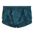 Admvng Men's Boxer Briefs Glossy Satin Sleep Shorts Elastic Split Hem ...