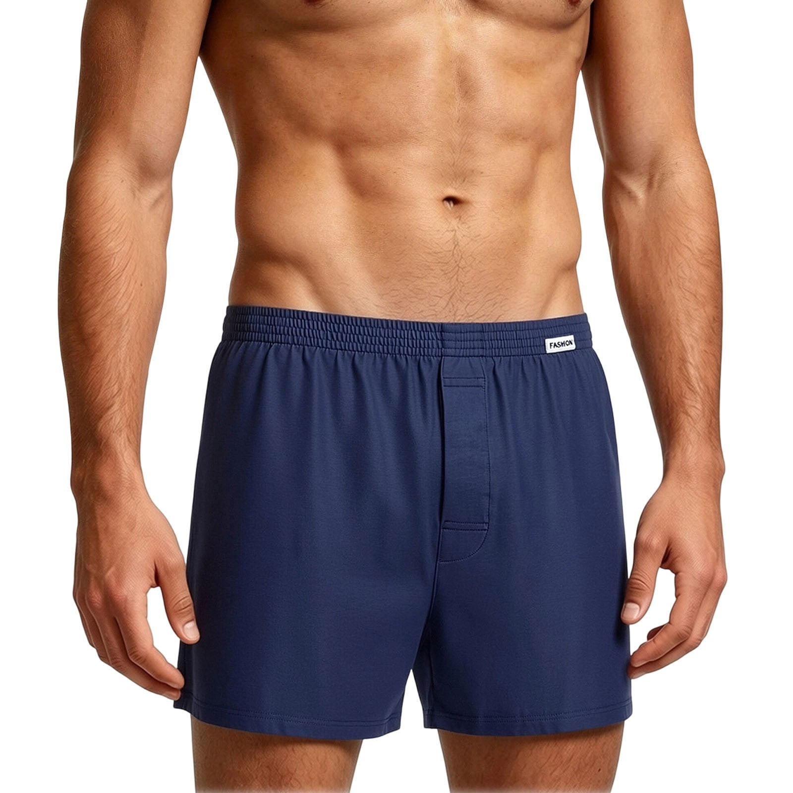 Admvng Men's Boxer Briefs Soft Cotton Solid Color Breathable Casual ...
