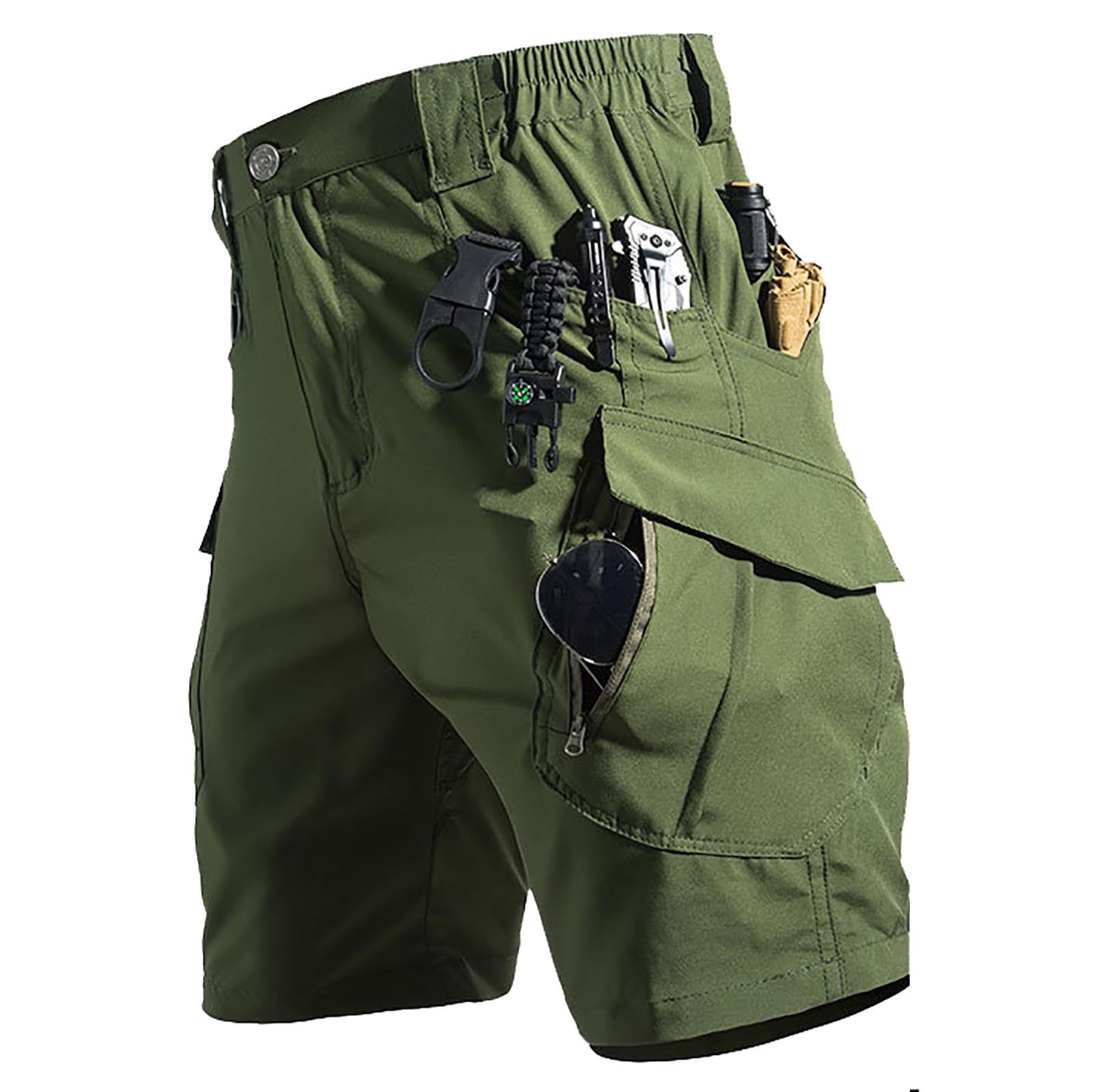 Admvng Men's Cargo Shorts Casual Elastic Waist Fitness Outdoor Training ...